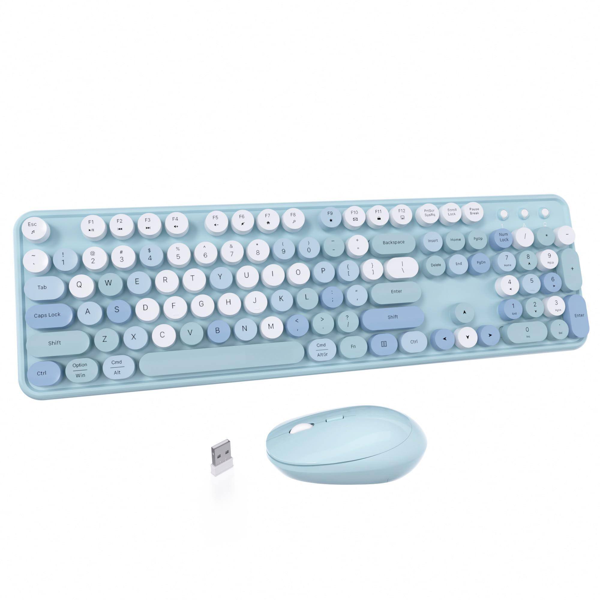 Stamp n Camp Colorful Computer Wireless Mice Combo Retro Typewriter ...