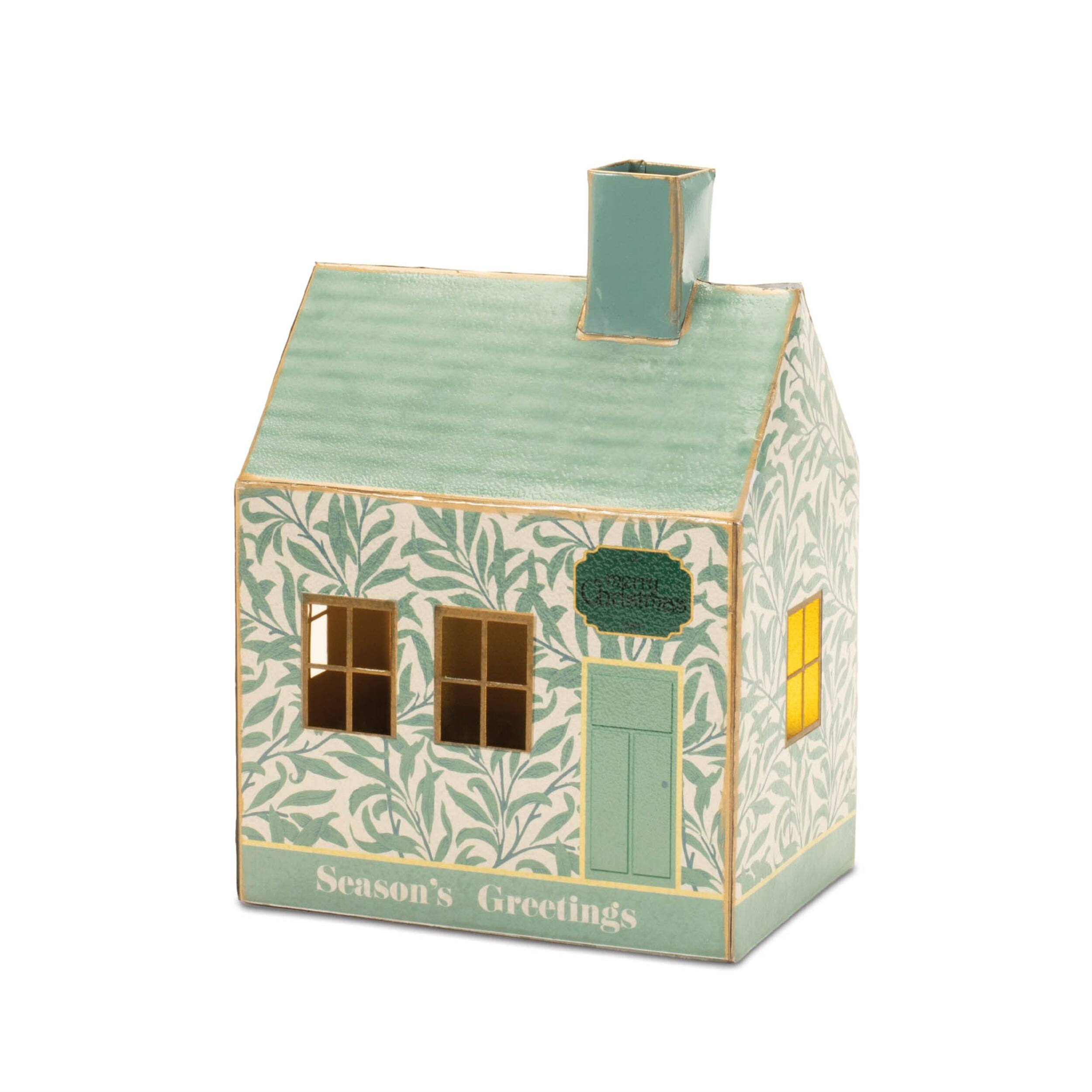 BreeBe LED Metal Holiday House (Set of 2) Red, Green, Blue, Gold ...