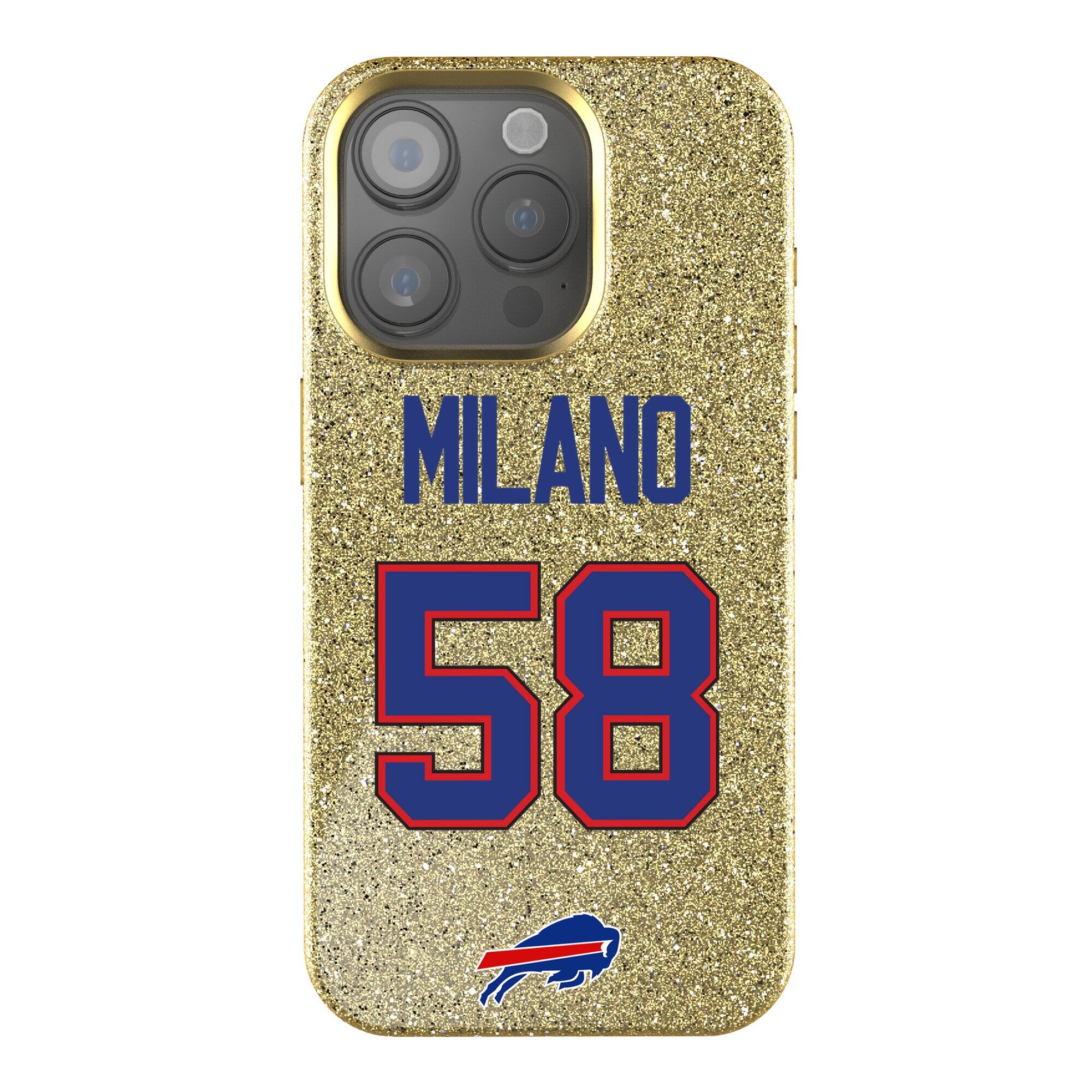 Keyscaper NFL Matt Milano Buffalo Bills Bling iPhone Case 16 Pro Gold ...
