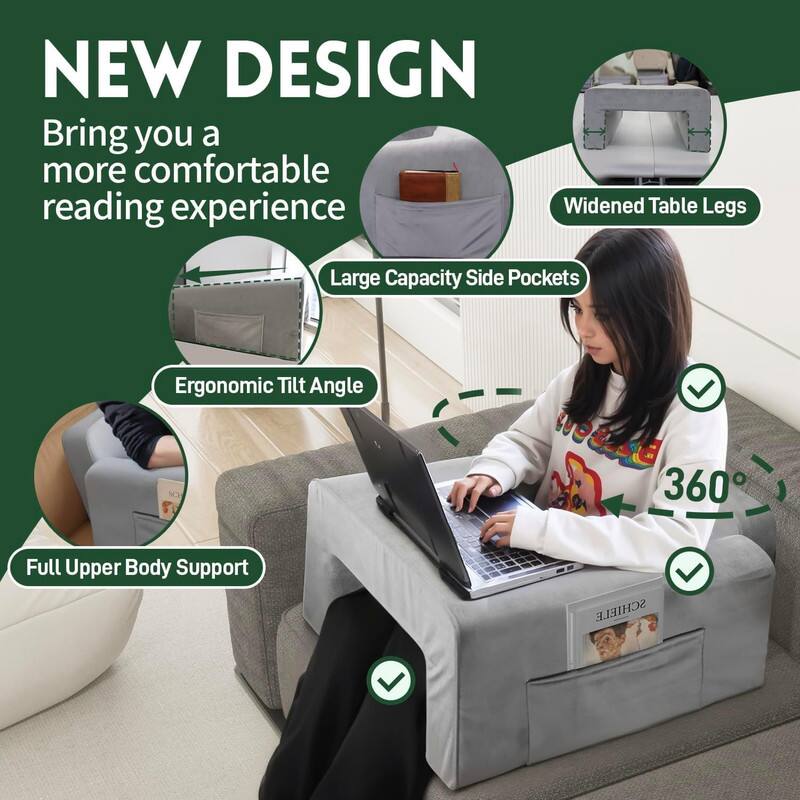 wowmax Gaming Reading Pillow with Memory Foam Arm Support Lap Desk for ...