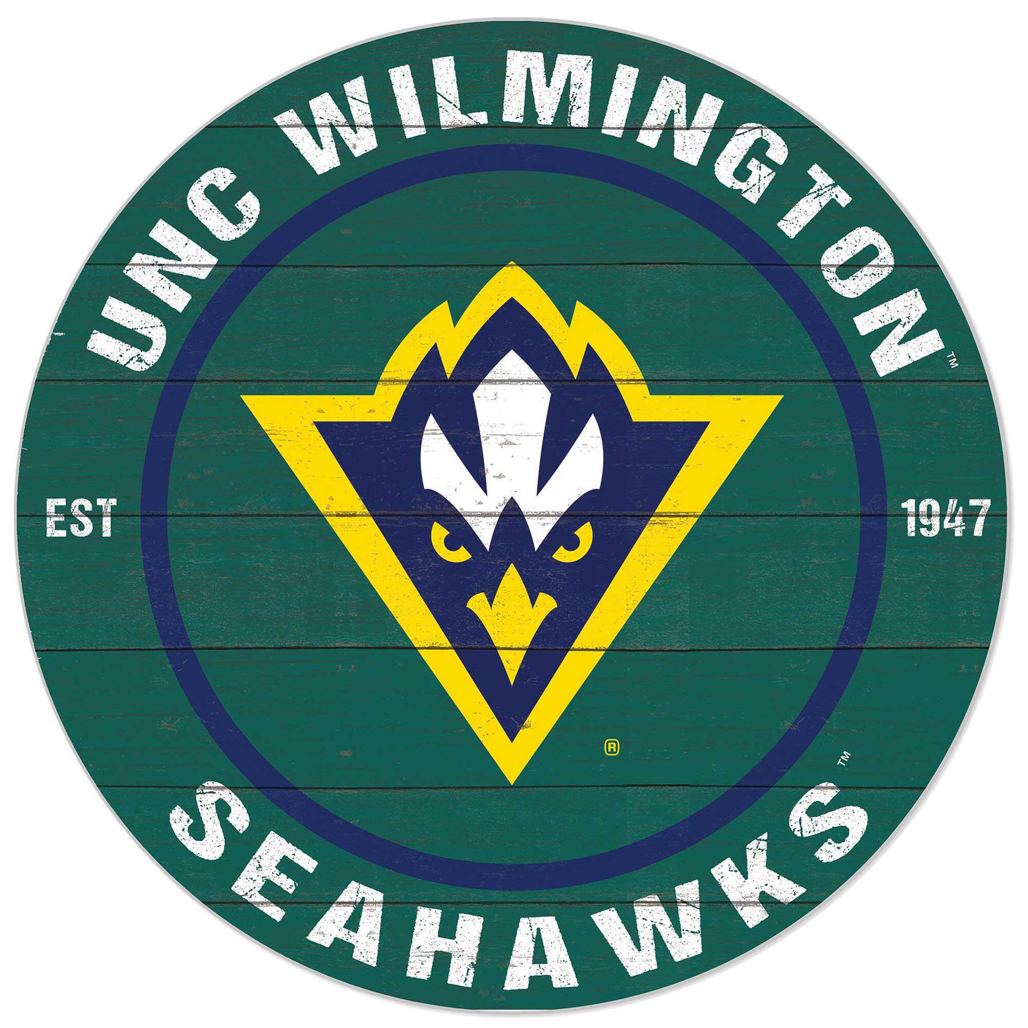 Jardine UNC Wilmington Seahawks 20'' x 20'' Indoor/Outdoor Circle Sign ...