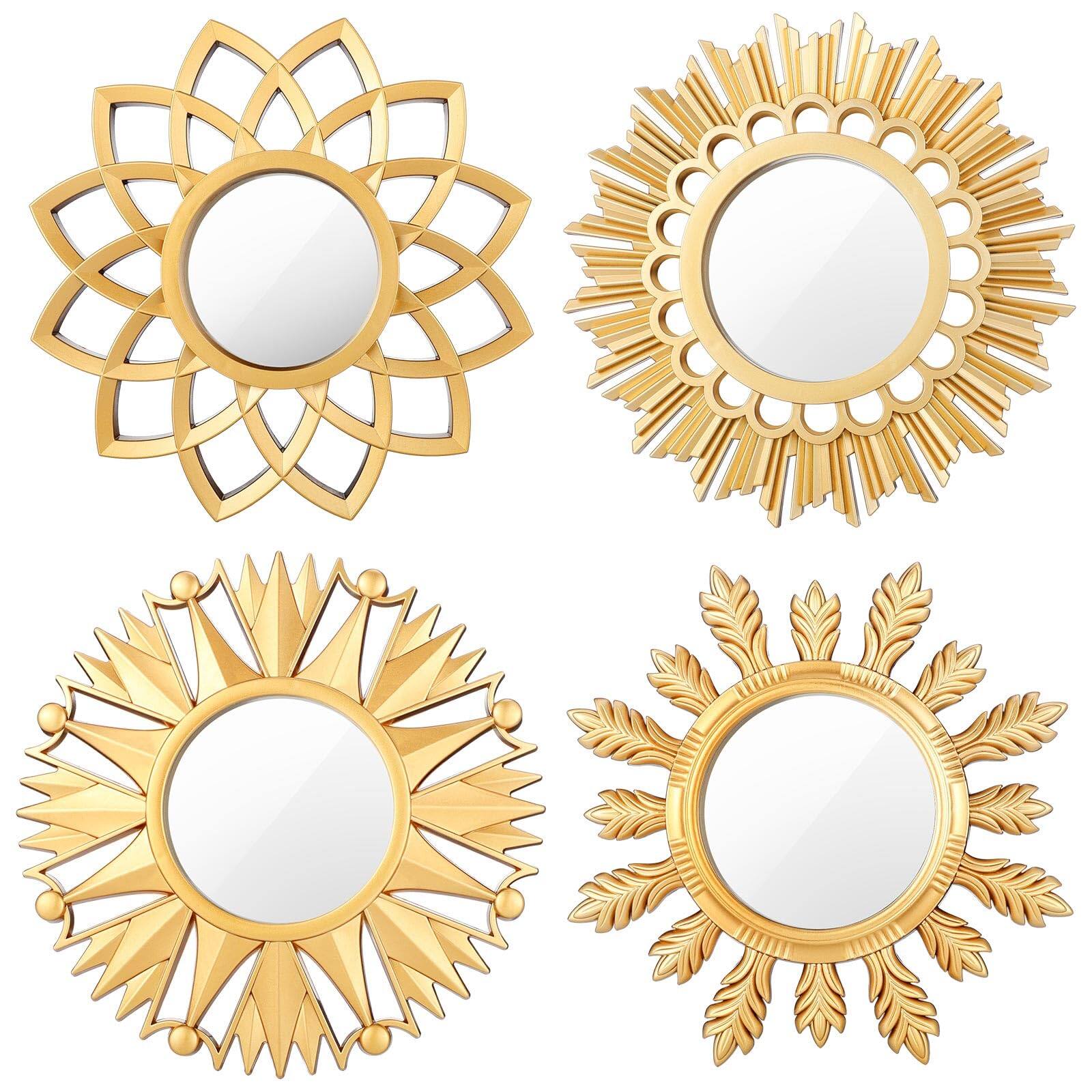 TECH SAFARI Set Of Mirrors For Wall Decor Small Circle Flowers ...