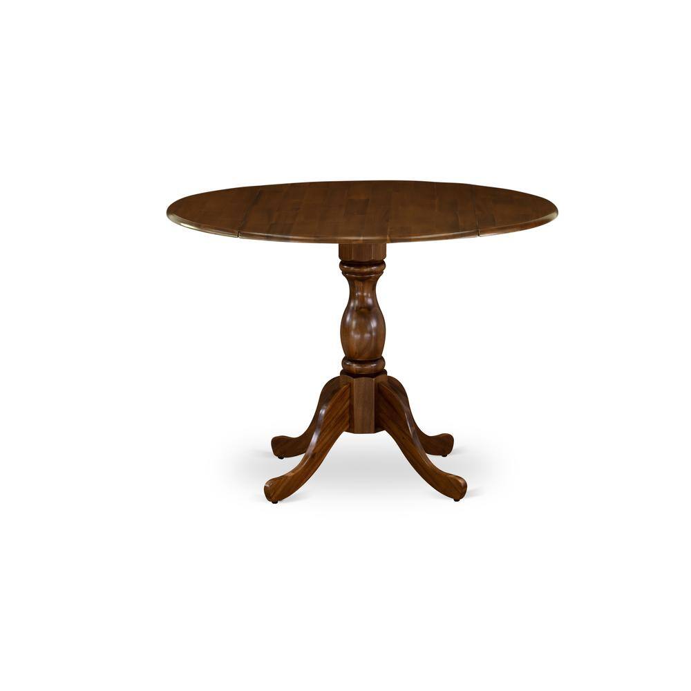 East West Furniture Round Mid Century Table Acacia Walnut Color Table ...