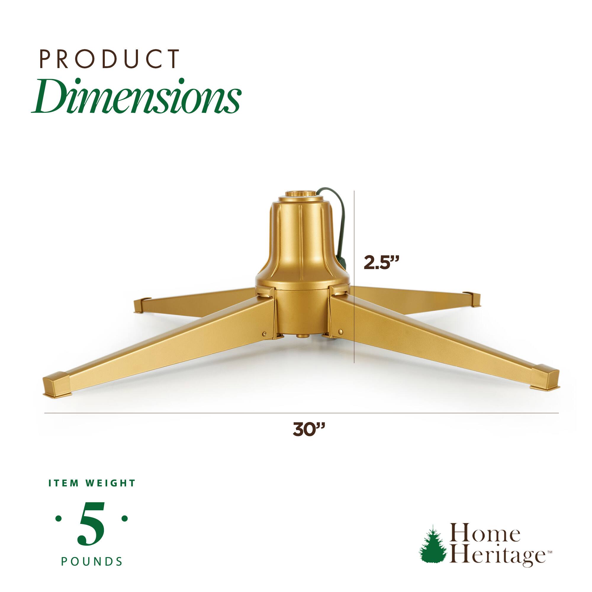 Home Heritage Metal Rotating Christmas Tree Stand for Holiday Trees Up ...