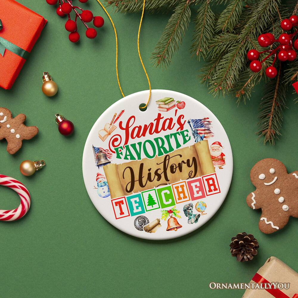 OrnamentallyYou Santas Favorite History Teacher Ornament Christmas ...
