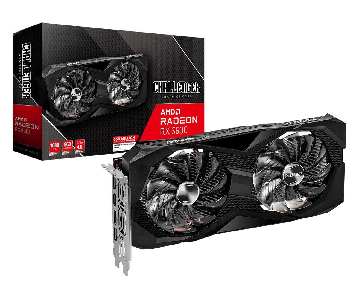 Dazzling Pops ASRock AMD Radeon RX 6600 Challenger D GDDR6 DisplayPort ...