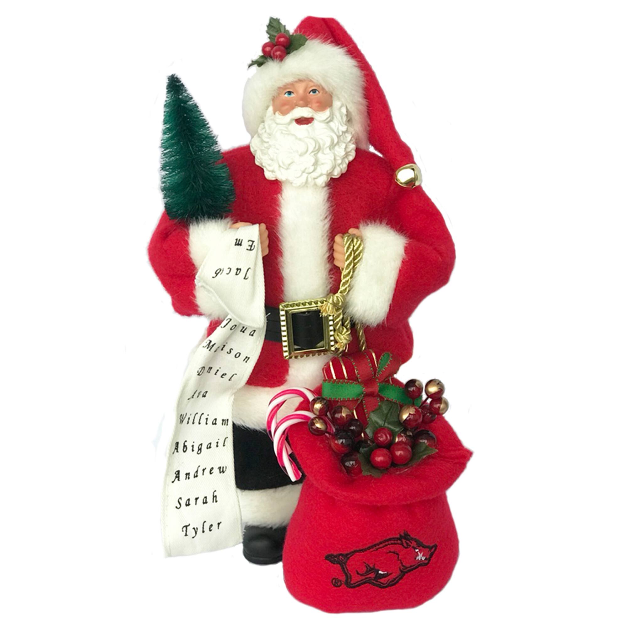 Santa's Workshop Cardinal Arkansas Razorbacks 12'' Santa Red 4551955 ...