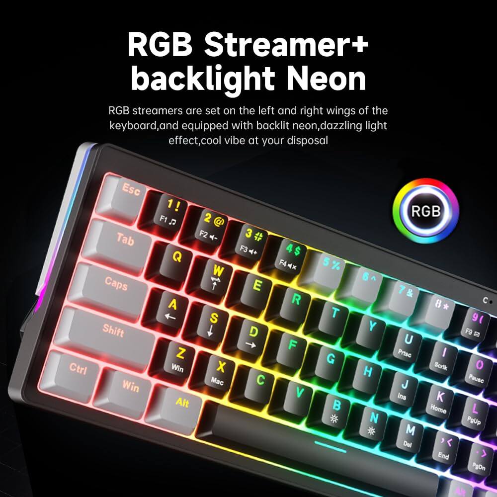 Earthley Blooms 60 Mechanical Gaming Blue Wired Compact With Rgb ...