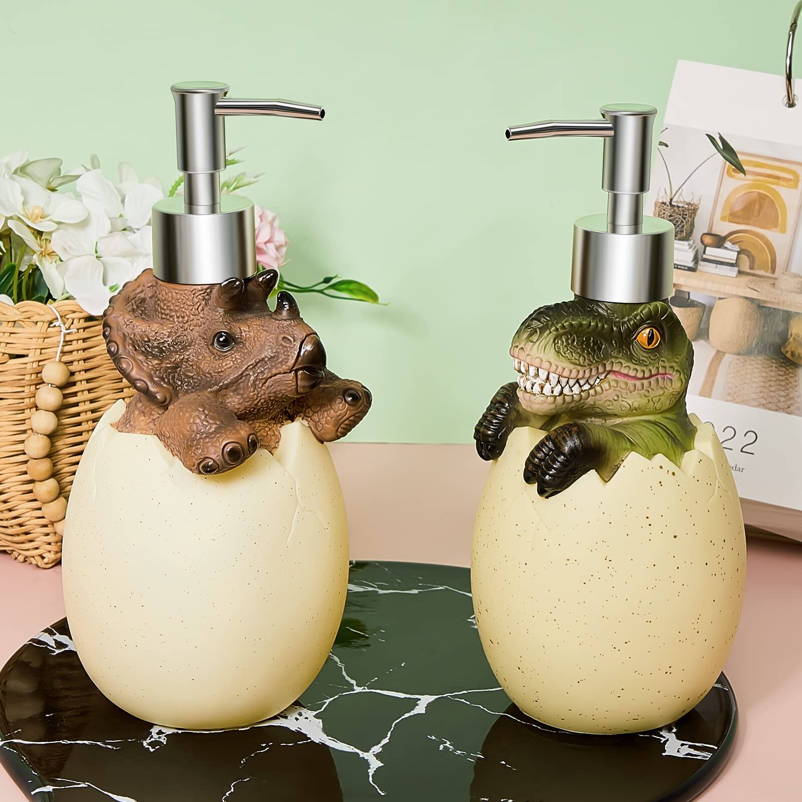 Dapper Styles Dinosaur Soap Dispenser Egg Cute Bathroom Accessories ...