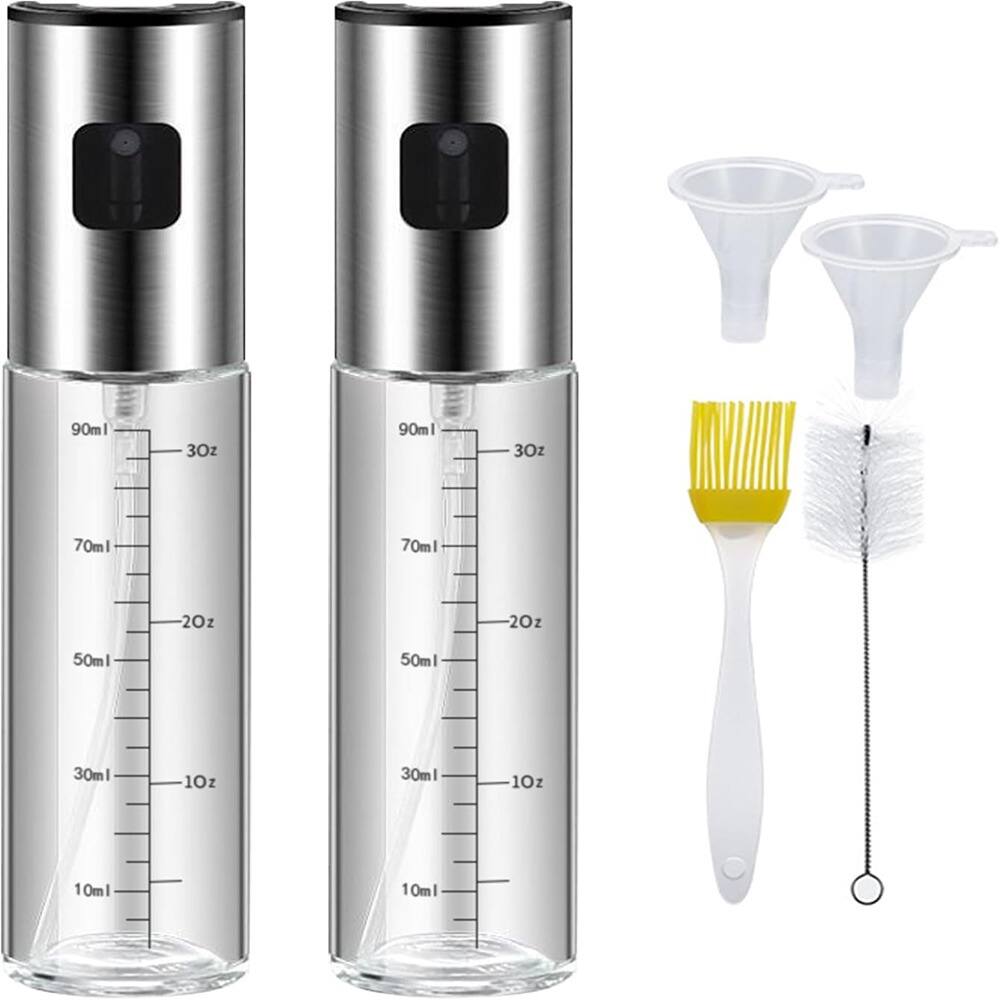 Schertz 2 Pack 100ml Olive Oil Sprayer Bottles with Brush and Funnels ...