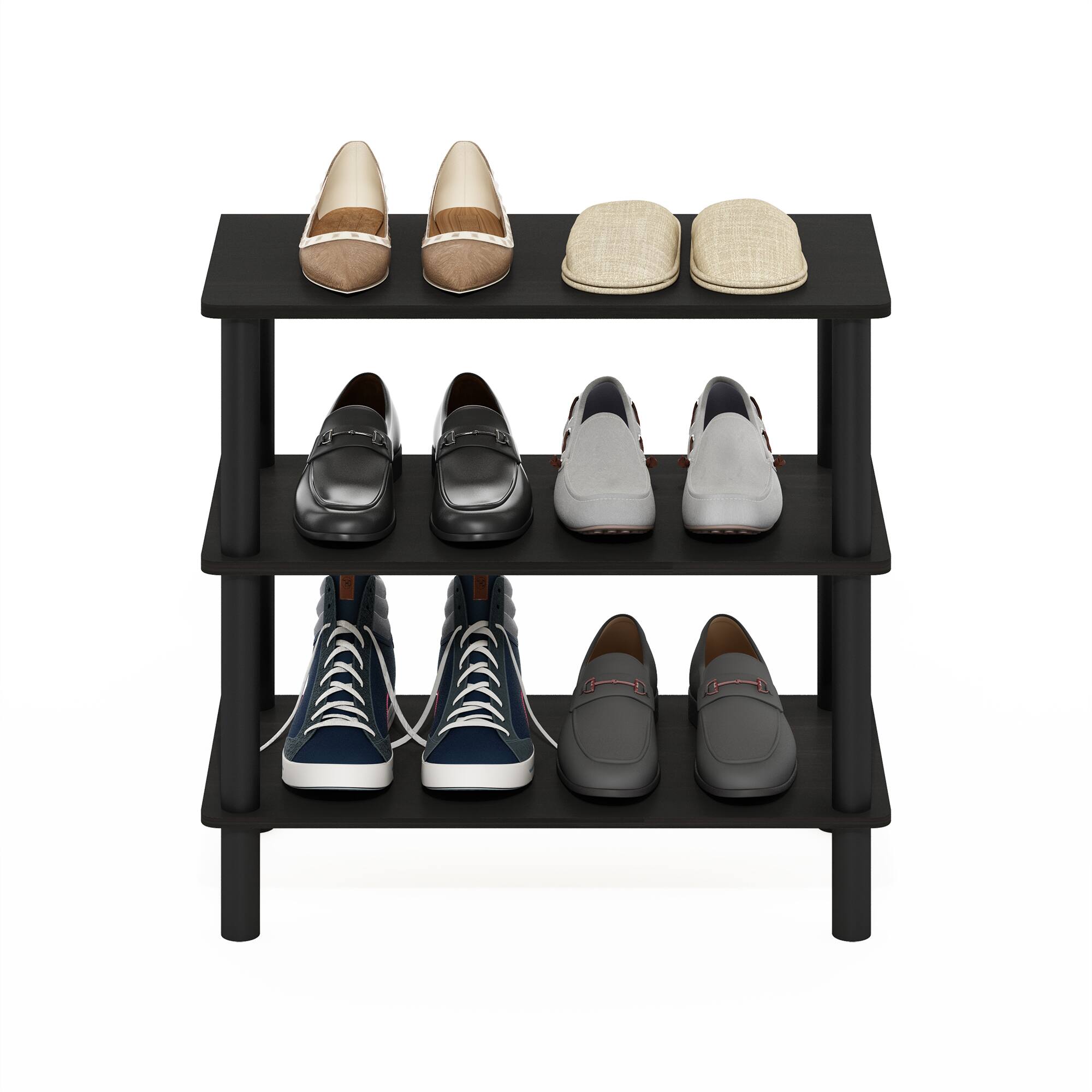 Furinno Turn N Tube 26 Inch 3 Tier Freestanding Shoe Rack Storage ...