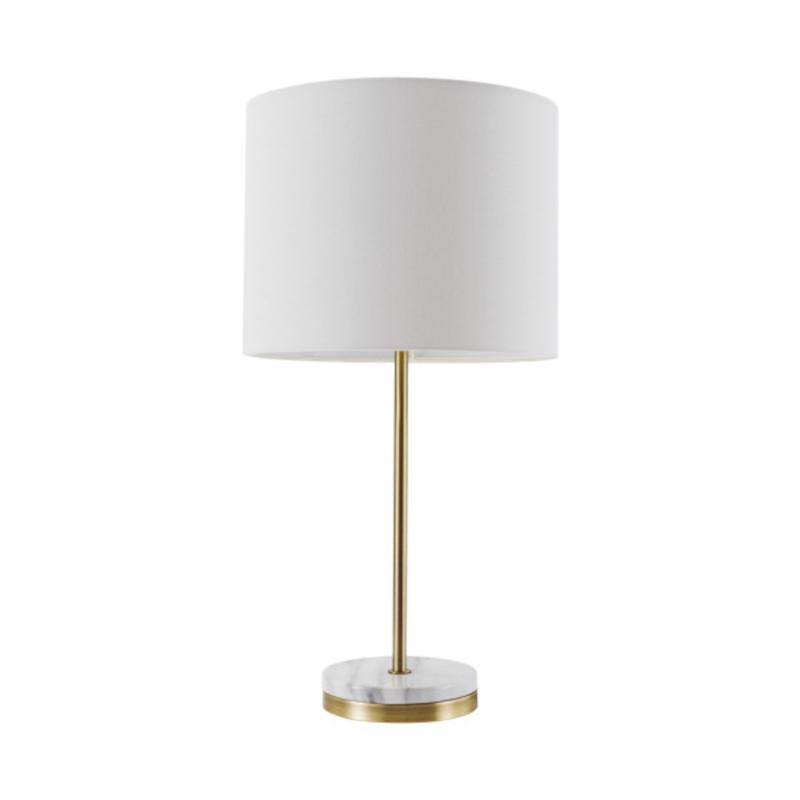 Globe Electric 19 in. Matte Brass White Table Lamp 67044 - Best Buy