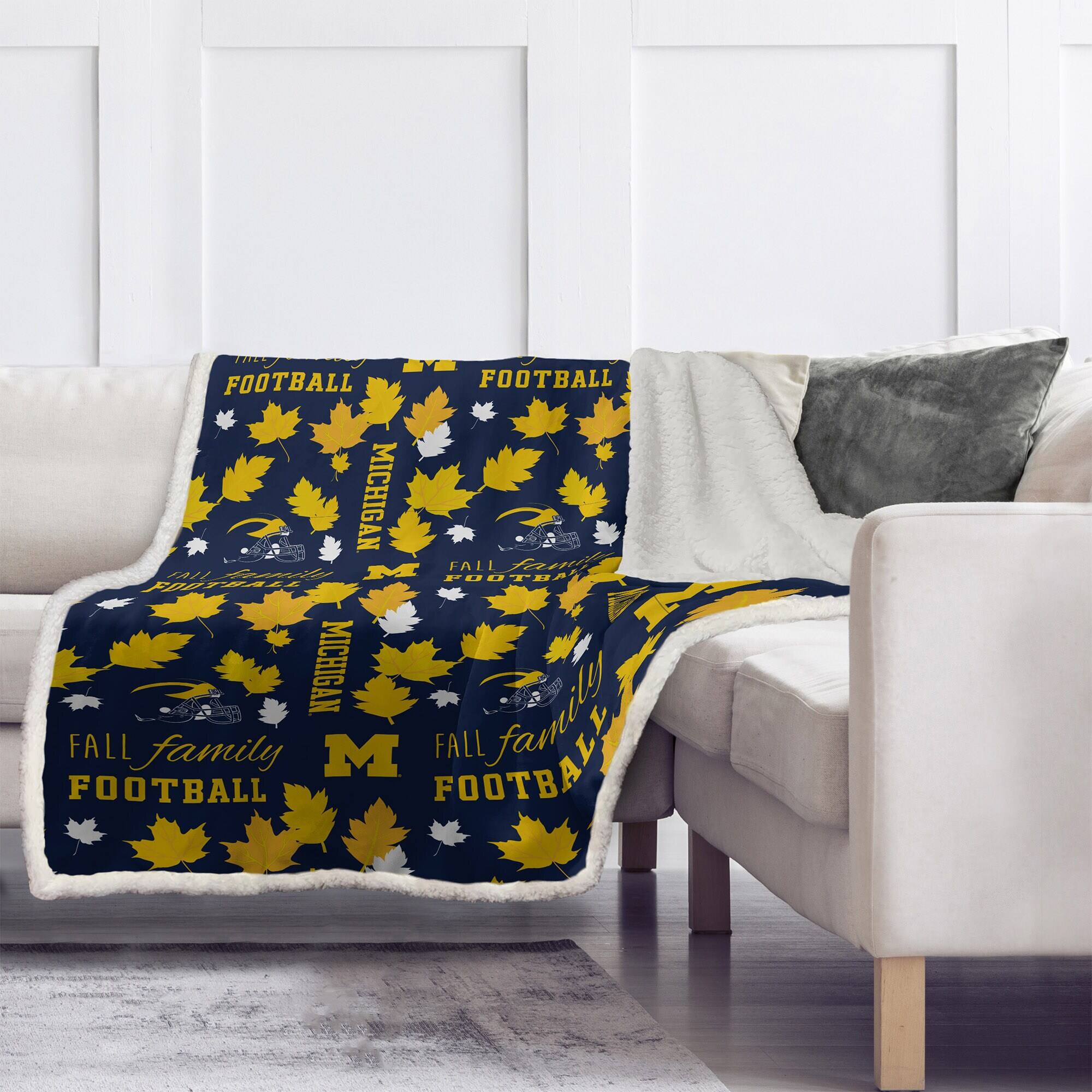 Pegasus Michigan Wolverines 60" x 70" Fall, Family & Football Flannel ...