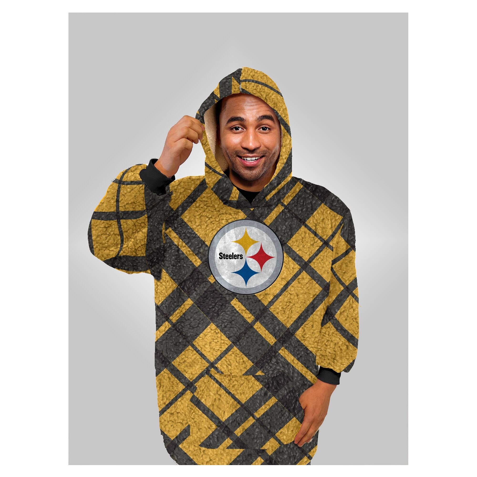 Pegasus Pittsburgh Steelers 34" x 34" Digital Dash Sherpa Hooded Fan ...