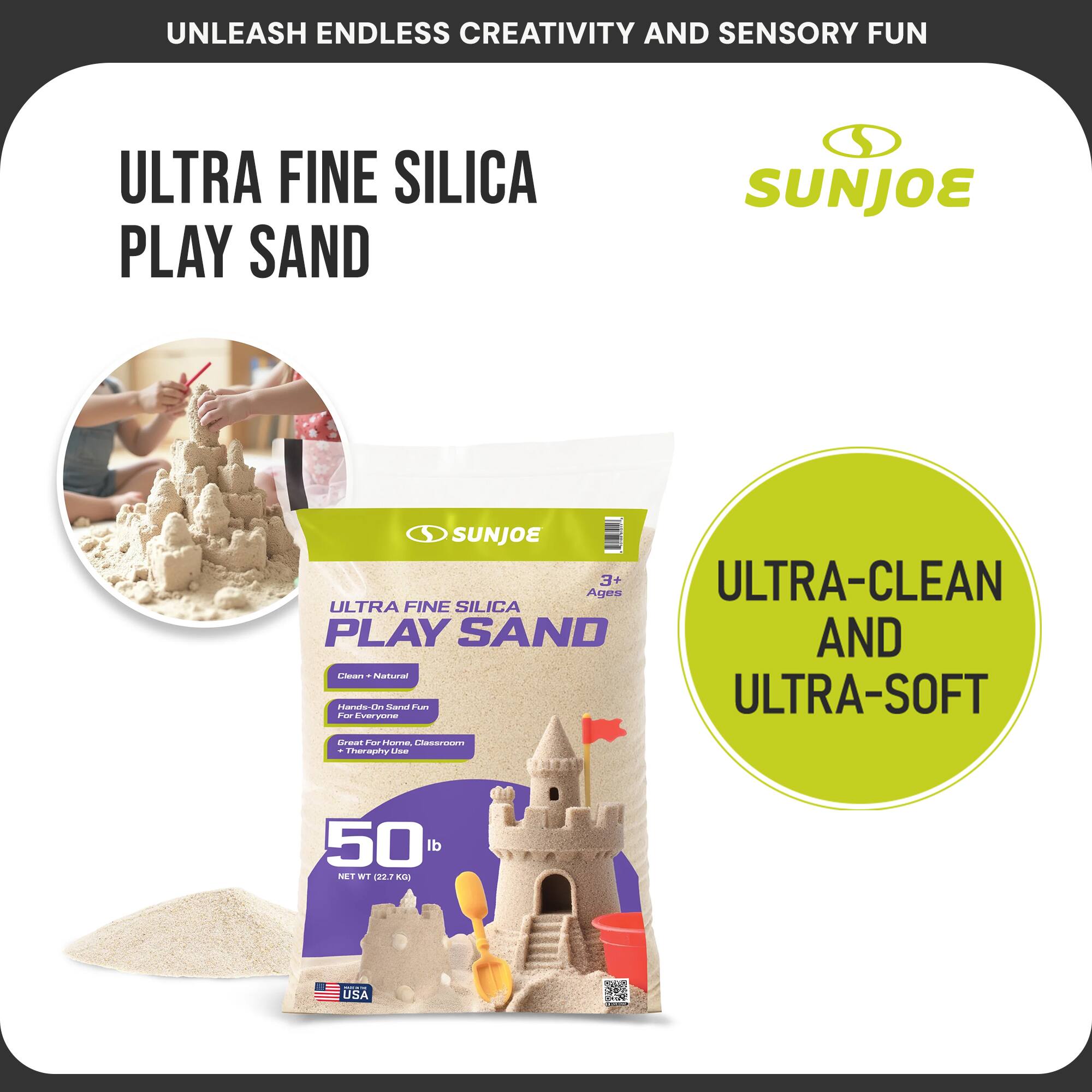Sun Joe Ultra Fine Silica Play Sand, Sandboxes & Sensory Tables, 20 lbs ...