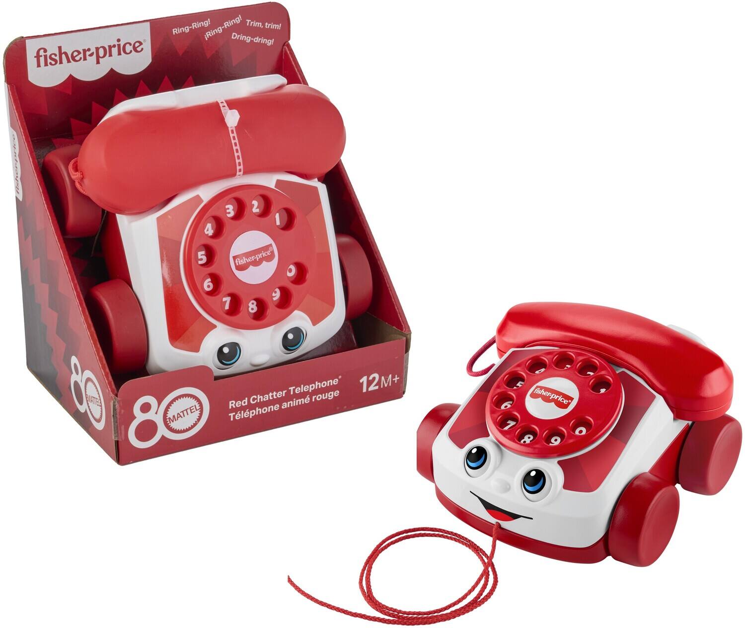 Fisher Price Red Chatter Phone Mattel 80th Anniversary Collectibles ...