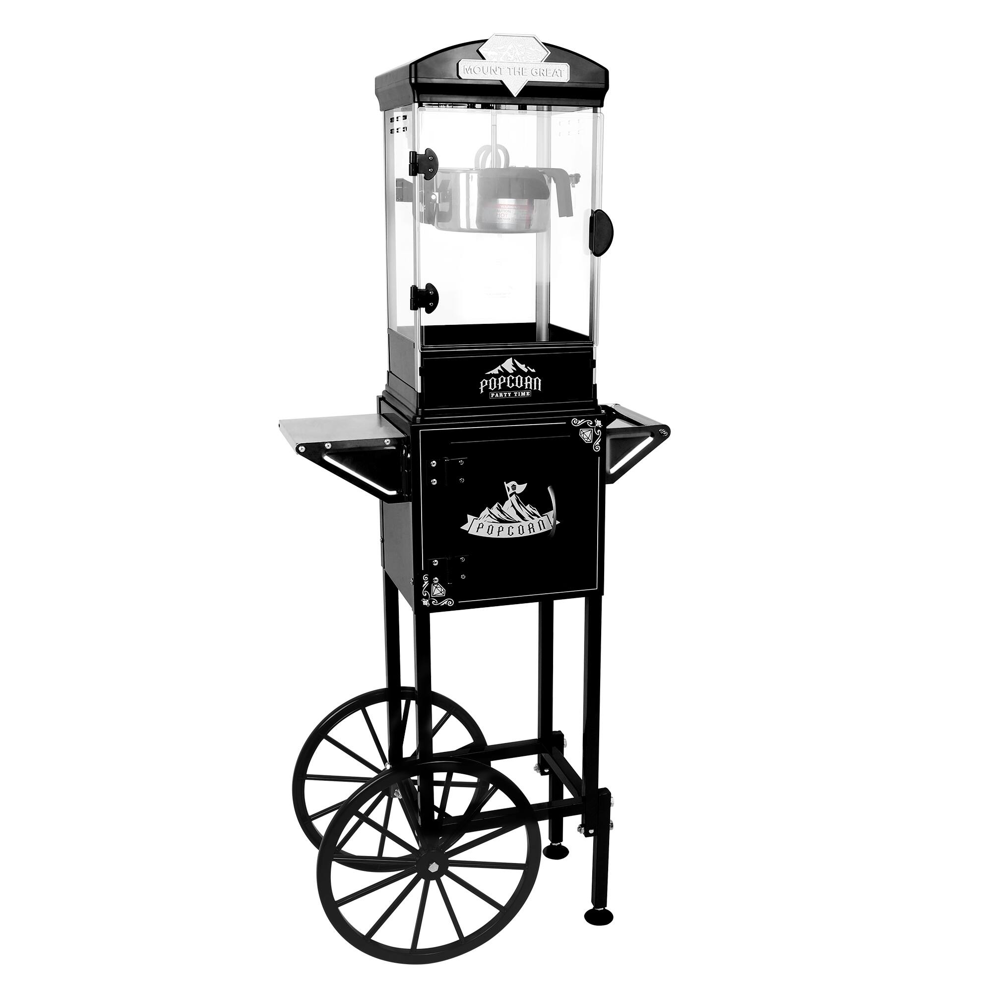 BEARSOLIM Popcorn Machine with Cart ,Wheels &10 Oz Kettle Popcorn Maker ...