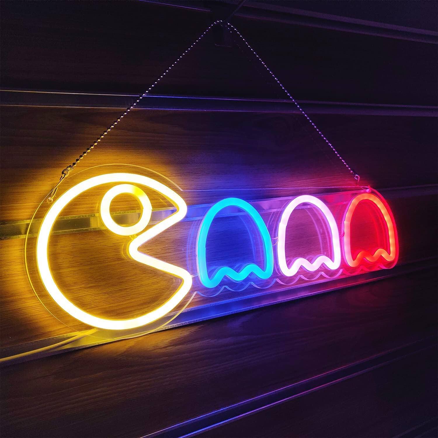 Auledio Game Neon Sign Ghost Led Neon Lights Neon Signs for Bedroom ...