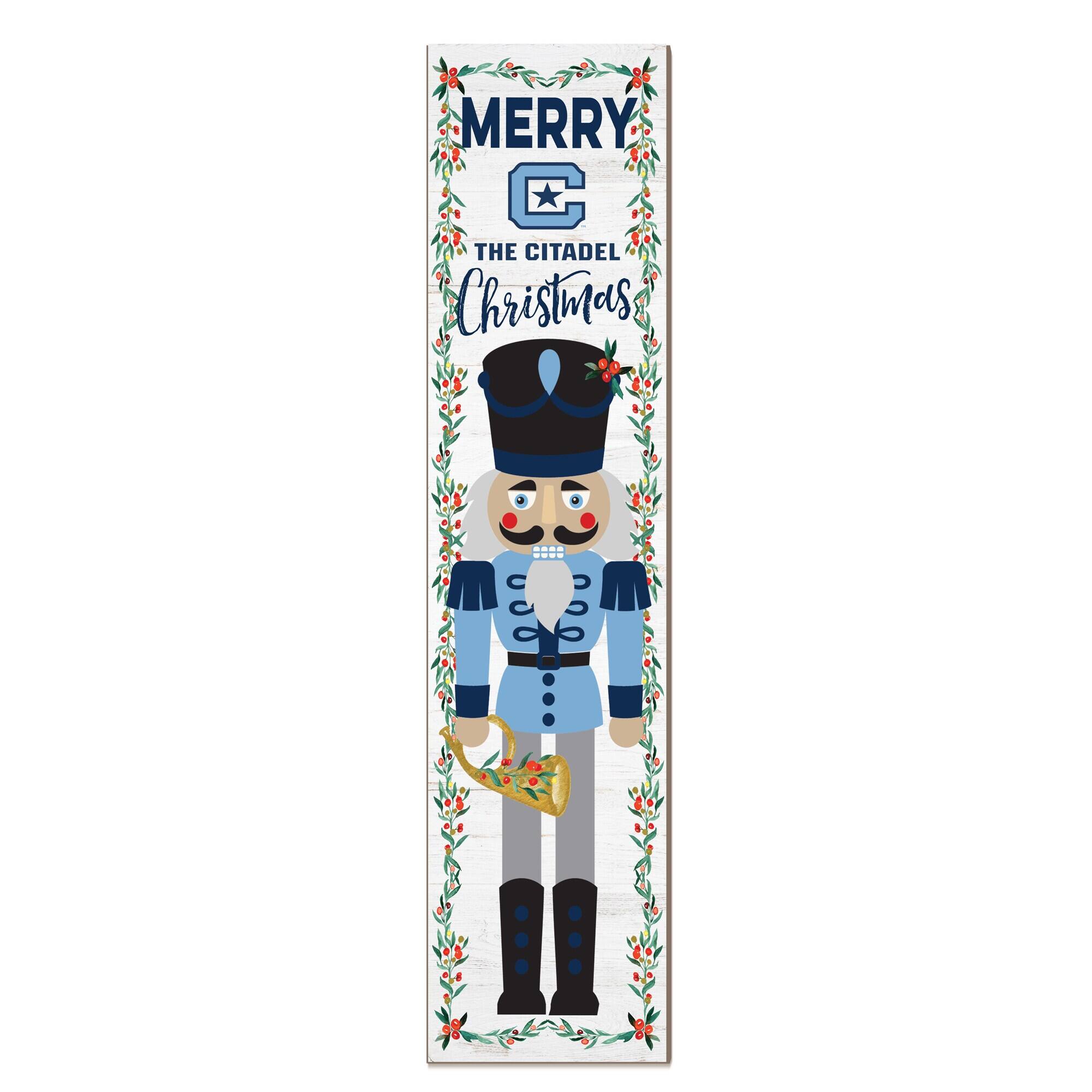 Jardine Citadel Bulldogs 11" x 46" Nutcracker Holiday Leaner Sign White ...