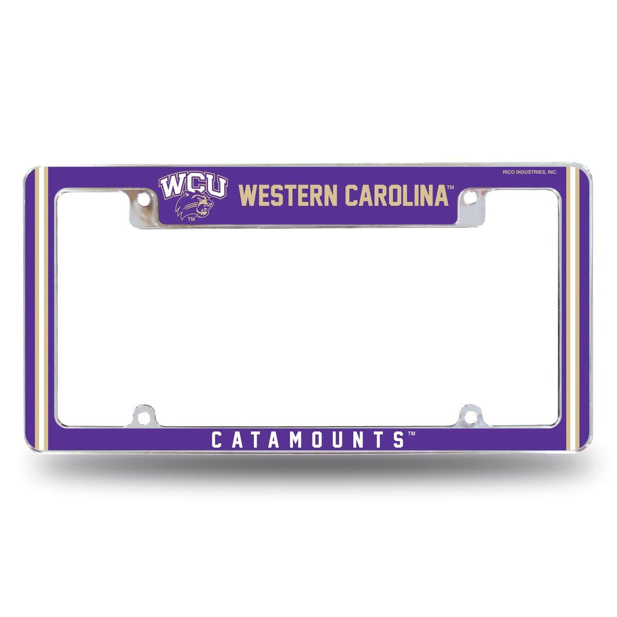 Rico Industries Western Carolina Catamounts Chrome Metal License Plate ...