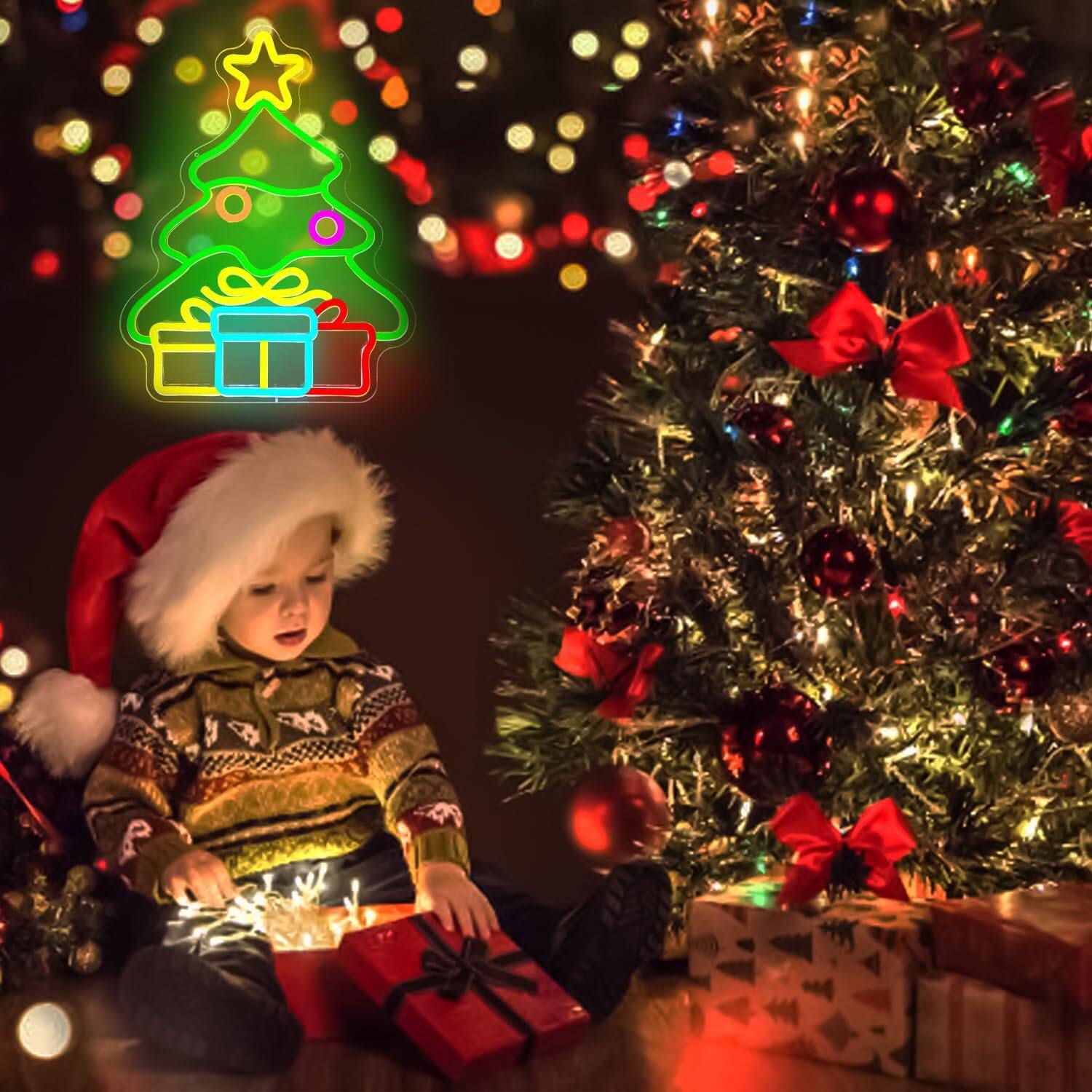 Auledio Christmas Tree Neon Sign Xmas Neon Light Neon Christmas ...