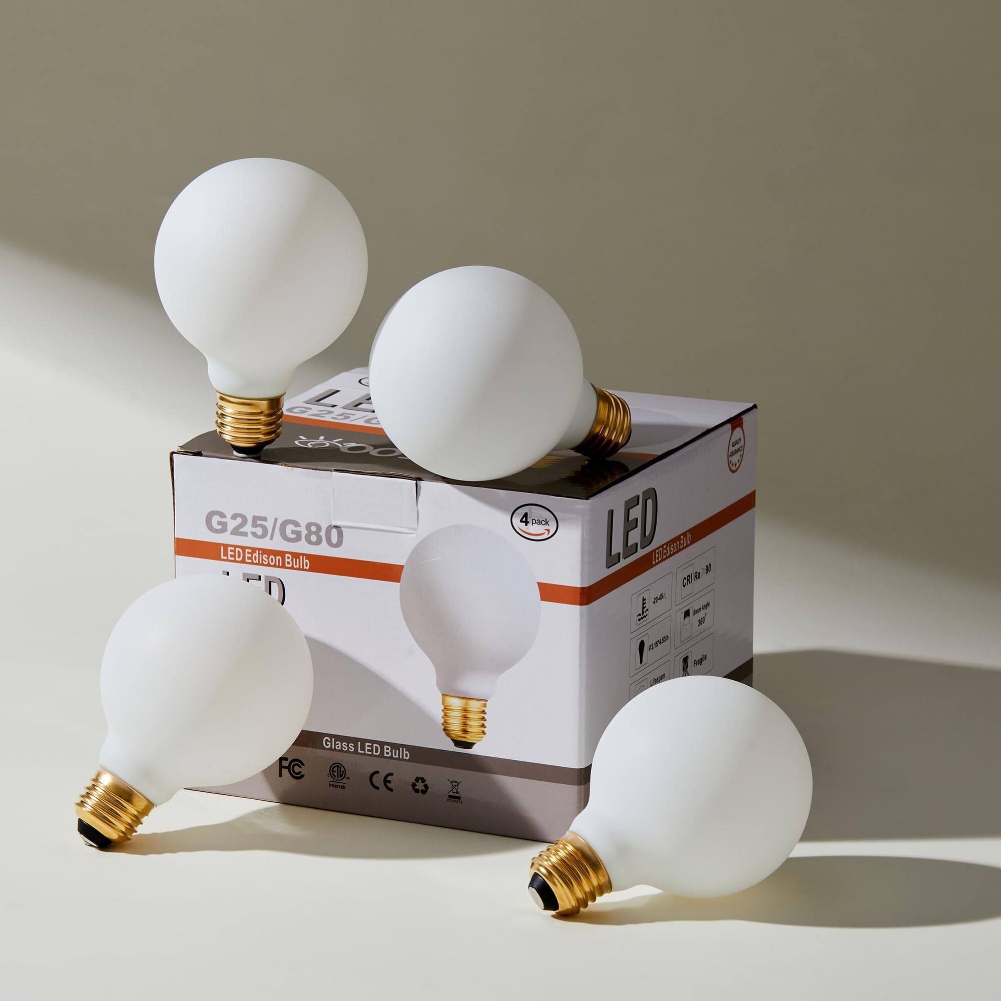 TECH SAFARI Dimmable G Led Frosted Bulb E Globe w Edison k Daylight m ...