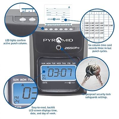 Pyramid Time Systems Pyramid Punch Card Time Clock System, (2650 ...
