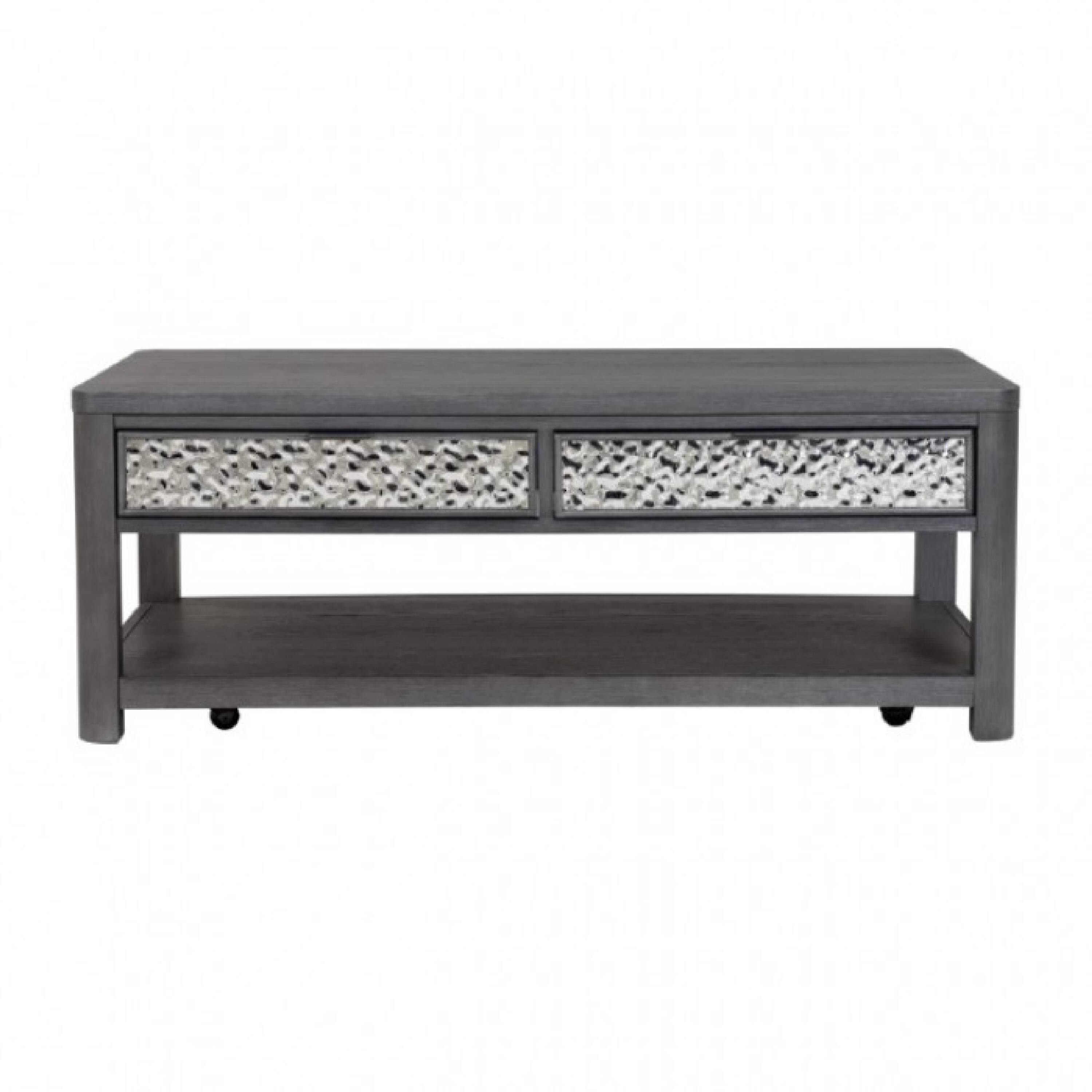 Manhattan Lane Zoko 48 Inch Coffee Table, Caster Wheels, Drawers ...