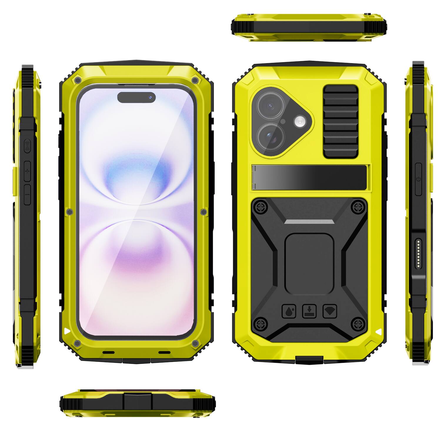 Dteck For Apple iPhone 17 Case Outdoor Sports Kickstand Rugged Heavy ...