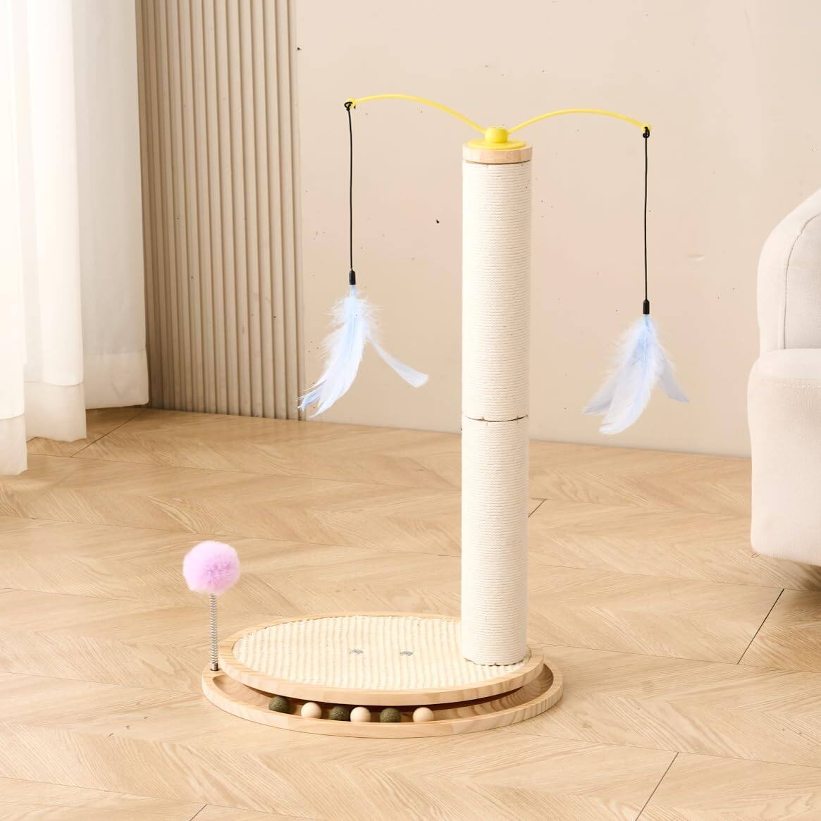 Hirose Alice Cat Tree Scratcher Tall Solid Wood Base Sisal Rope ...