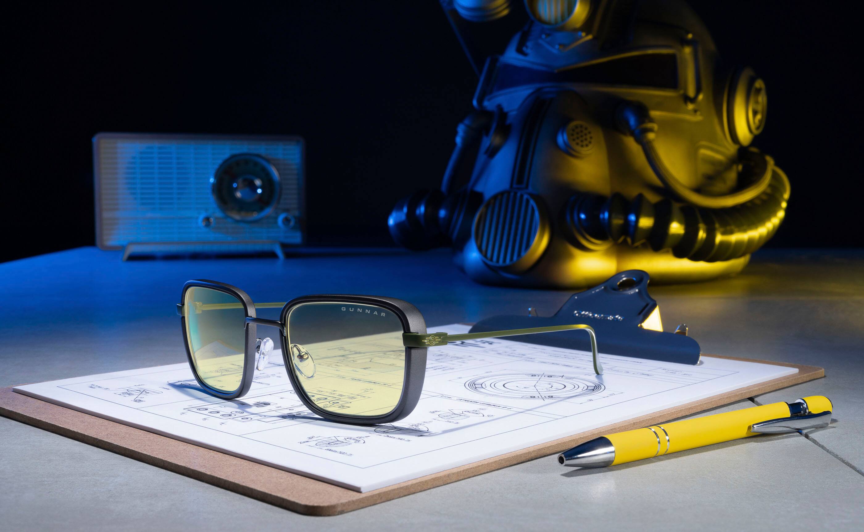GUNNAR Fallout Vault 33 Computer Glasses with Blue Light Reduction ...