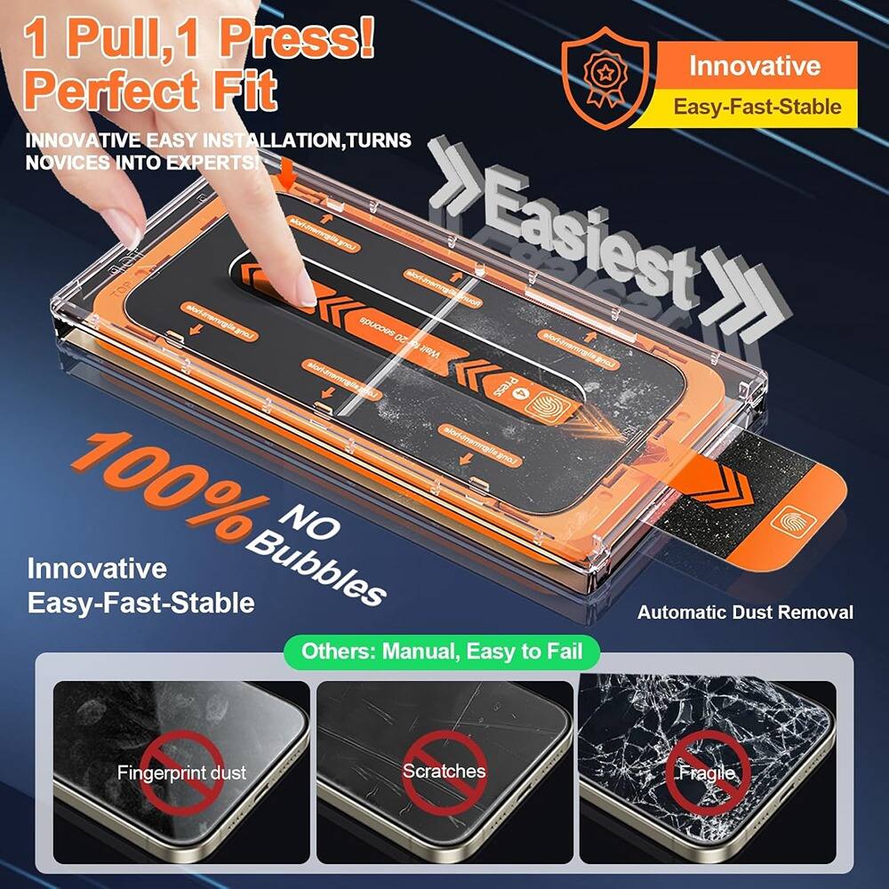 PARKER SLATER Anti Spy Case Friendly Shatterproof Tempered Glass with ...