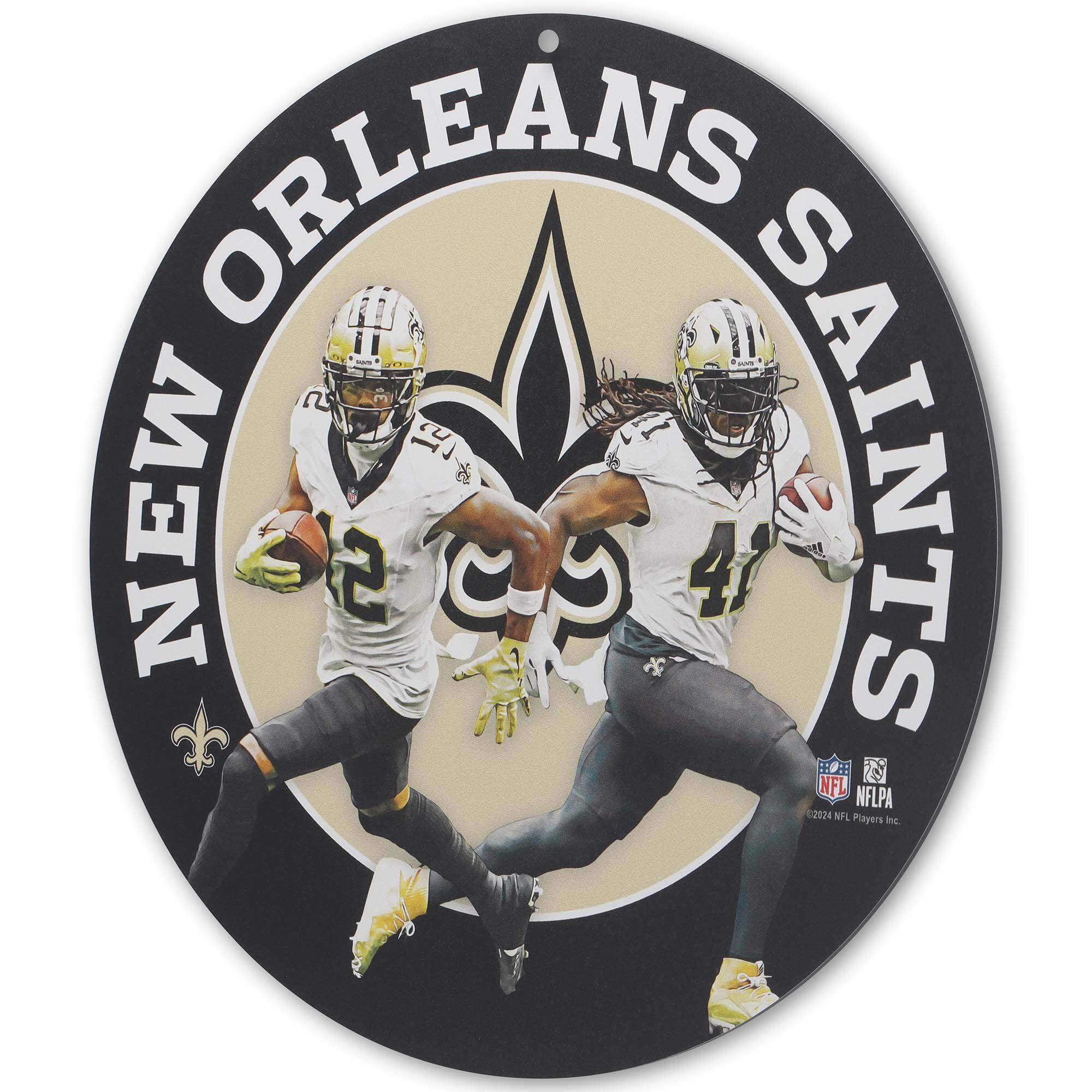 Open Road Brands New Orleans Saints Team Stars 11" Round Metal Sign ...