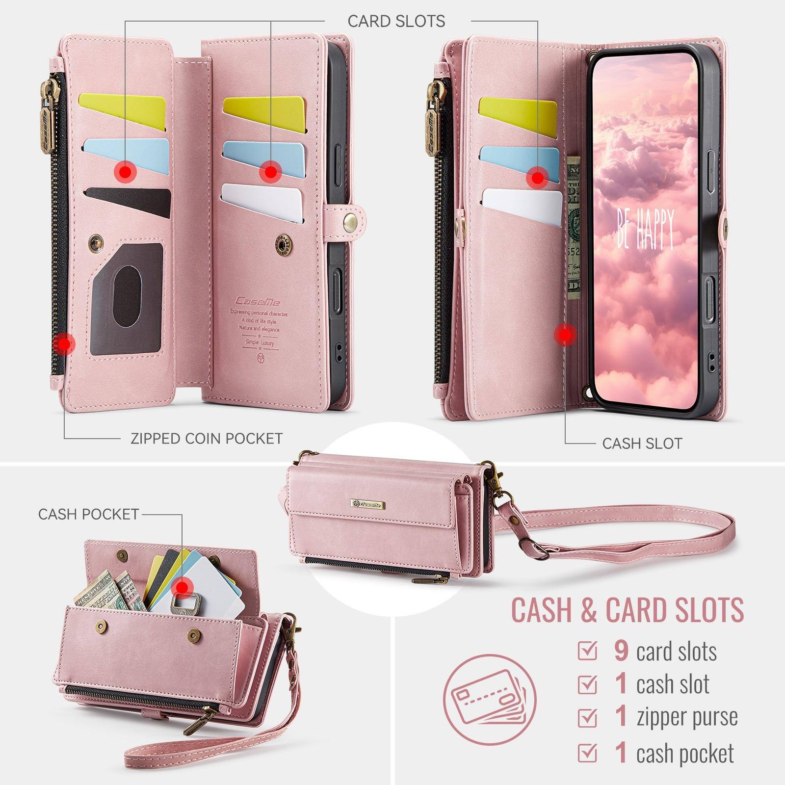 UUCOVER For Apple iPhone 18 Pro Max Crossbody Zipper Wallet Folio Case ...