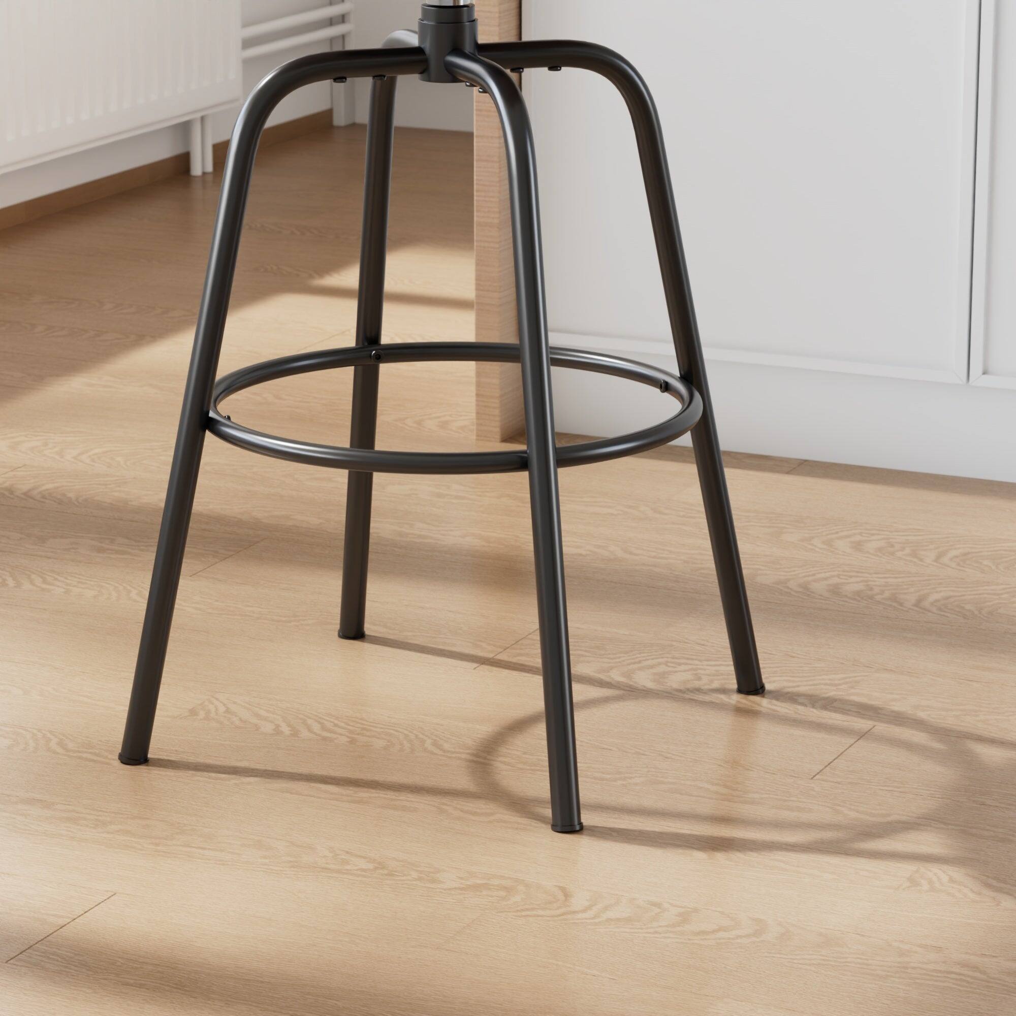 Vecelo Set of 4 Swivel Bar Stools Faux Leather 360 Degree Swivel Stools ...