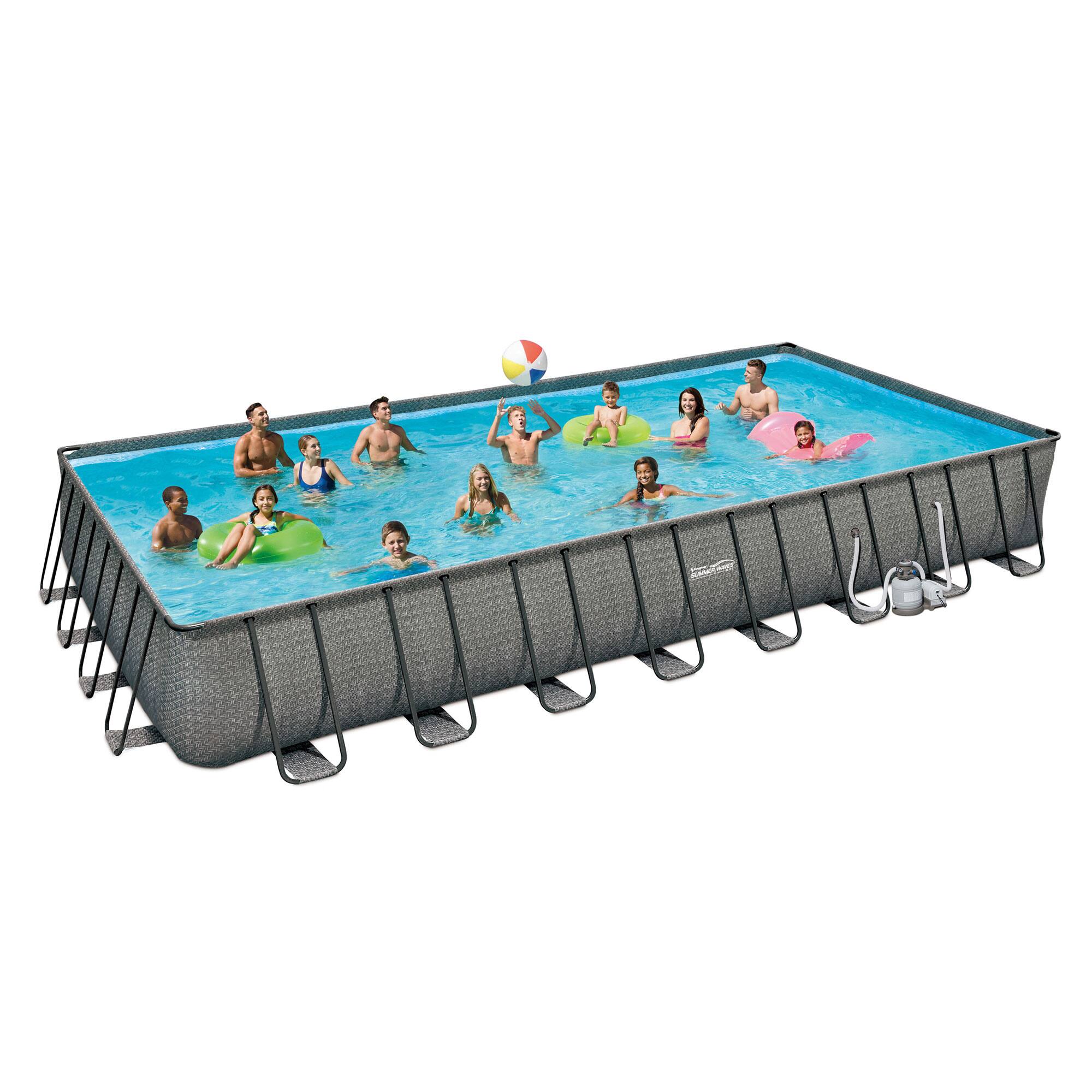 Best Buy: Summer Waves 24ft x 12ft x 52in Rectangle Above Ground Pool ...