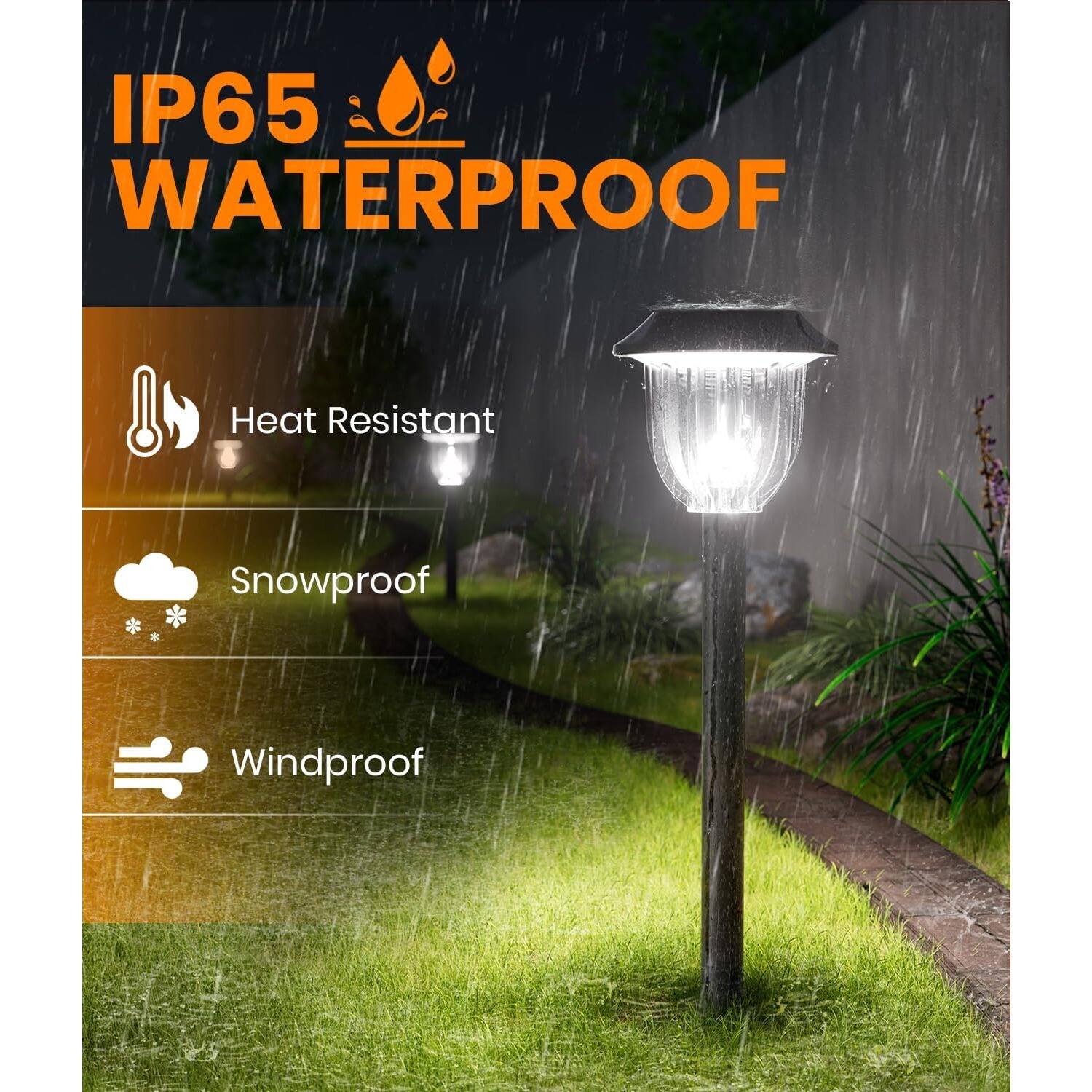 MOSZAR LLC 10 Pack Solar Pathway Lights, IP65 Waterproof LED Outdoor ...
