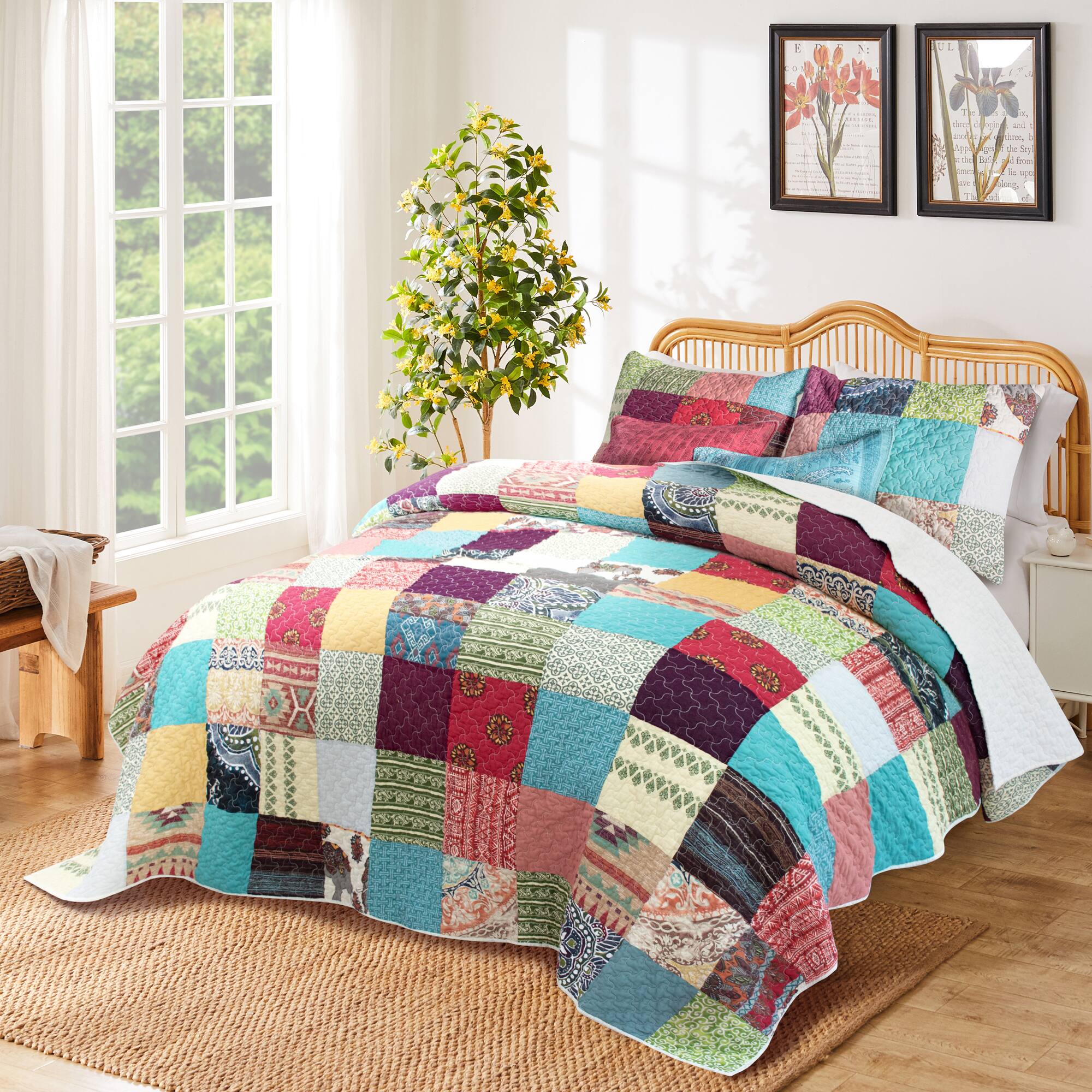 BreeBe Renee Upcycle Quilt Set 3 Piece Full/Queen Multi GL-2307UMSQ ...