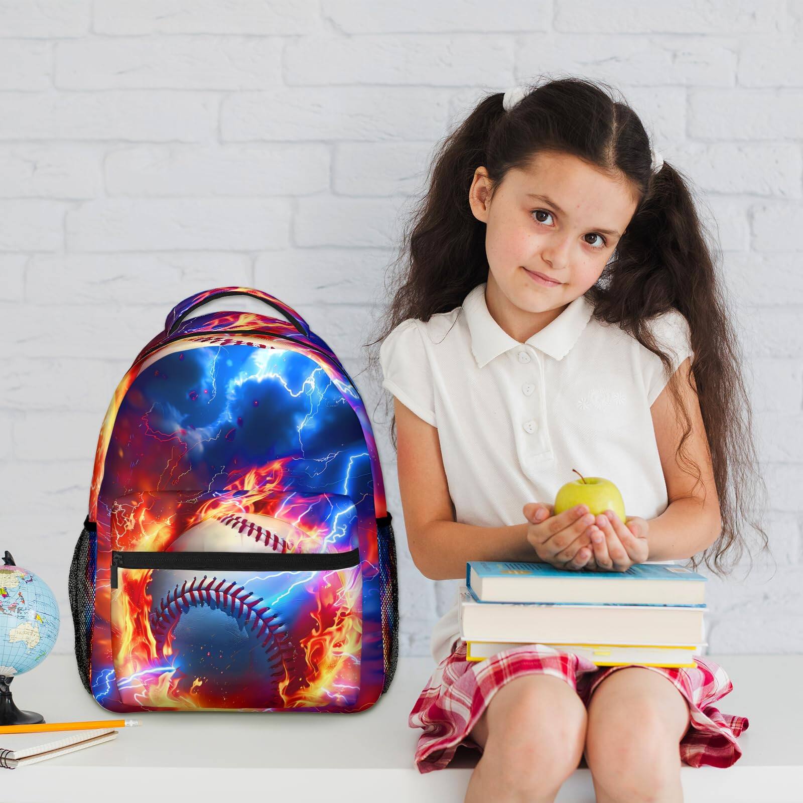 Cozy Serene Baseball Themed Backpack For Bookbags Lightweight ...