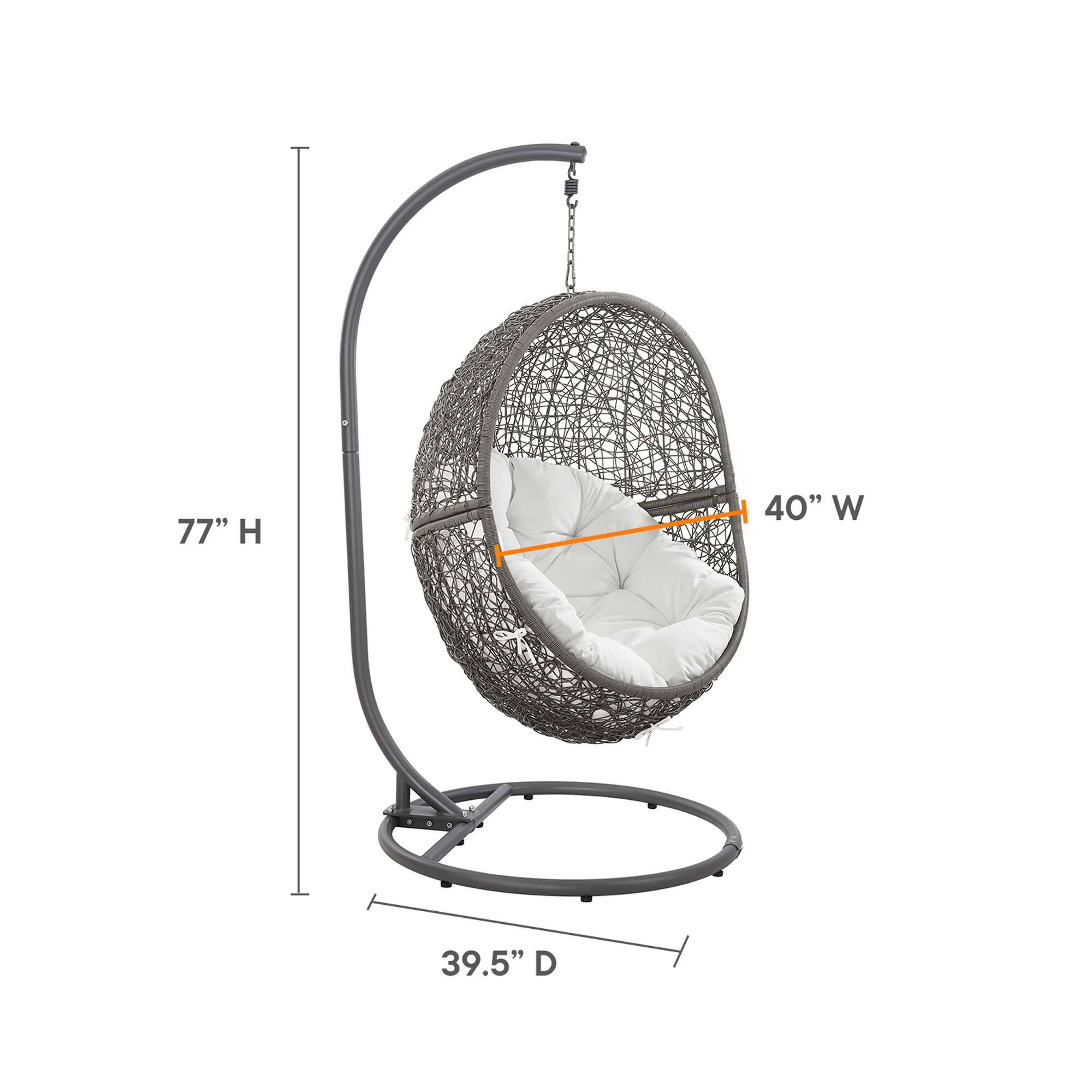 Encase Outdoor Patio Rattan Swing Chair by Modway Gray White EEI-6262 ...