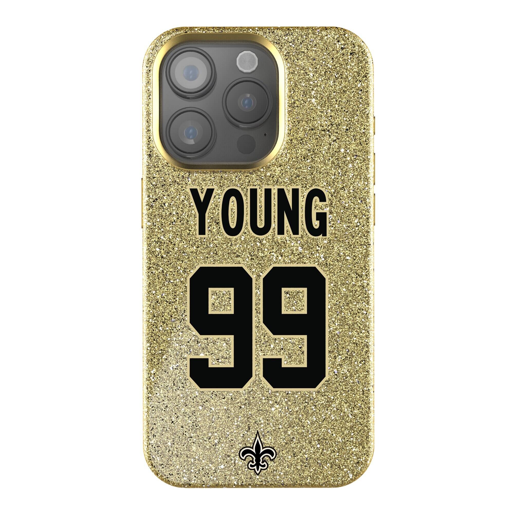 Keyscaper NFL Chase Young New Orleans Saints Bling iPhone Case 16 Gold ...