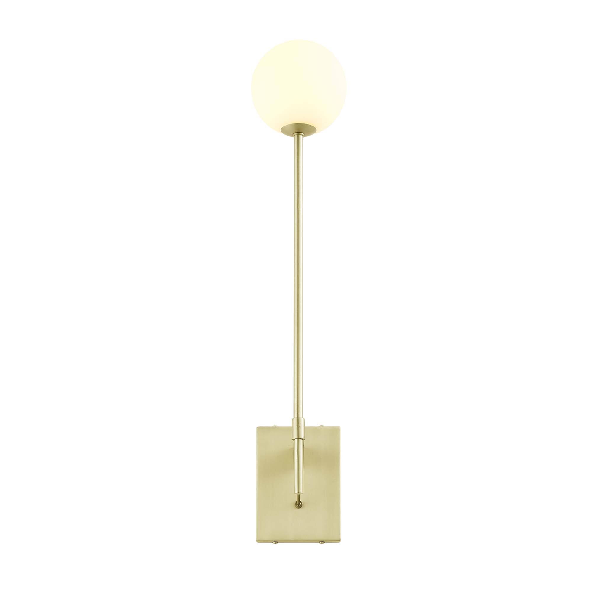 Riva White Globe Wall Sconce by Modway Satin Brass EEI-6533-SBR - Best Buy