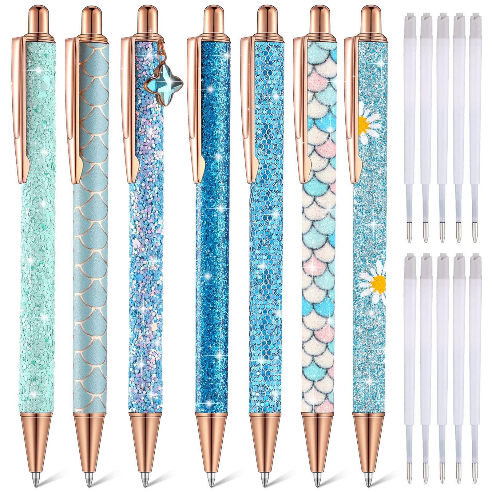 Paradigms Interiors 7 Fancy Pens For Women Cute Sparkly Glitter With 10 ...