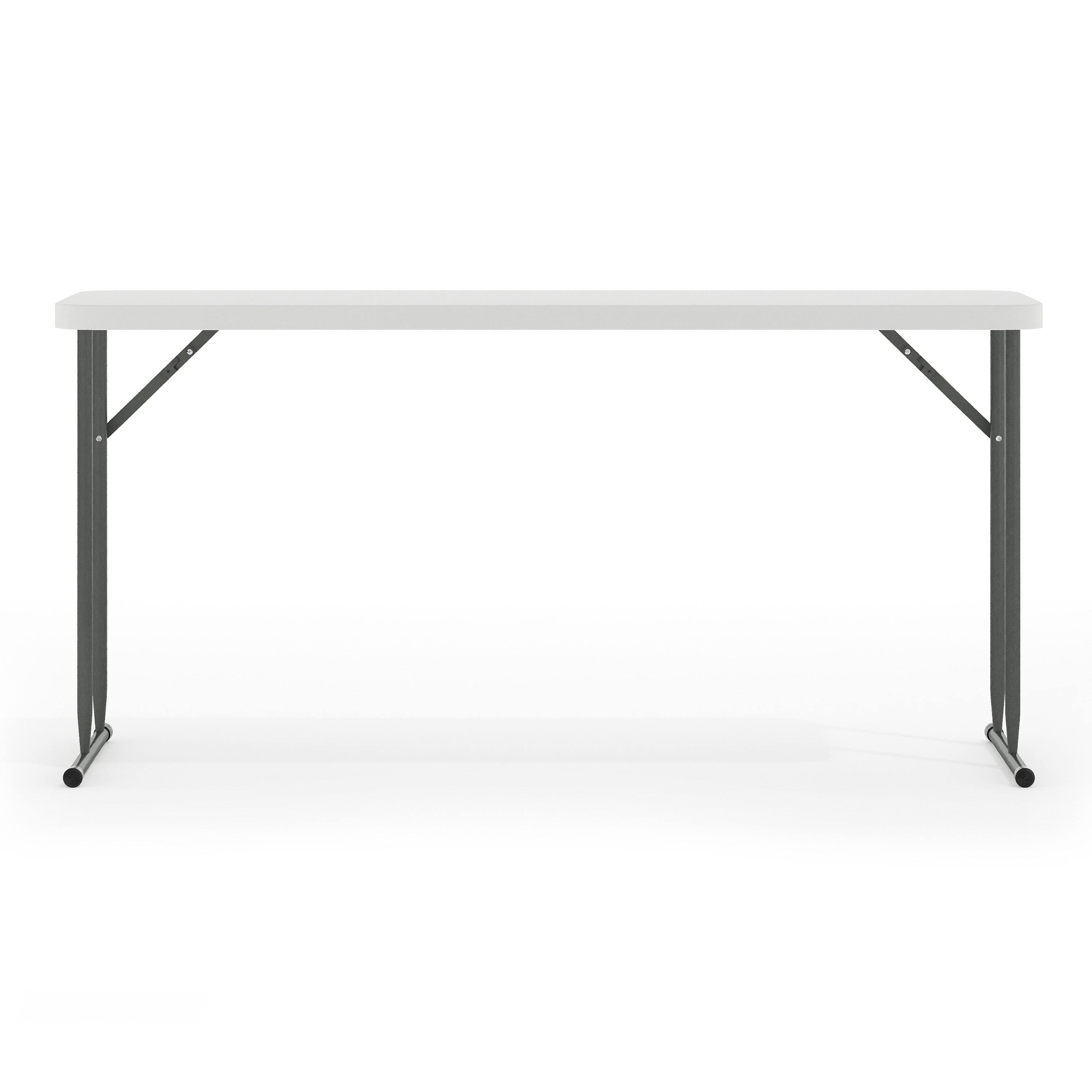 Emma + Oliver 5 Foot Plastic Folding Training Table Granite White ...