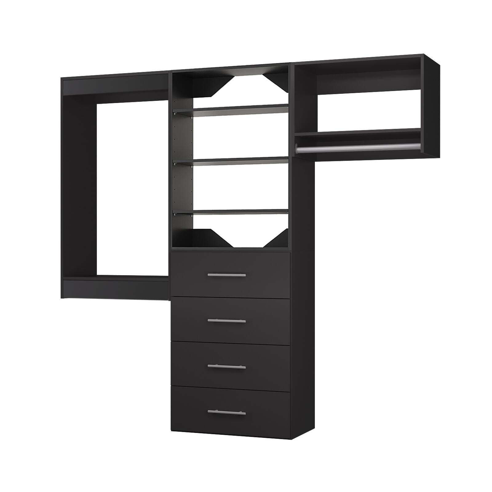 LOVMOR 102 in Black Modular Closet System Unit Customizable Wall ...