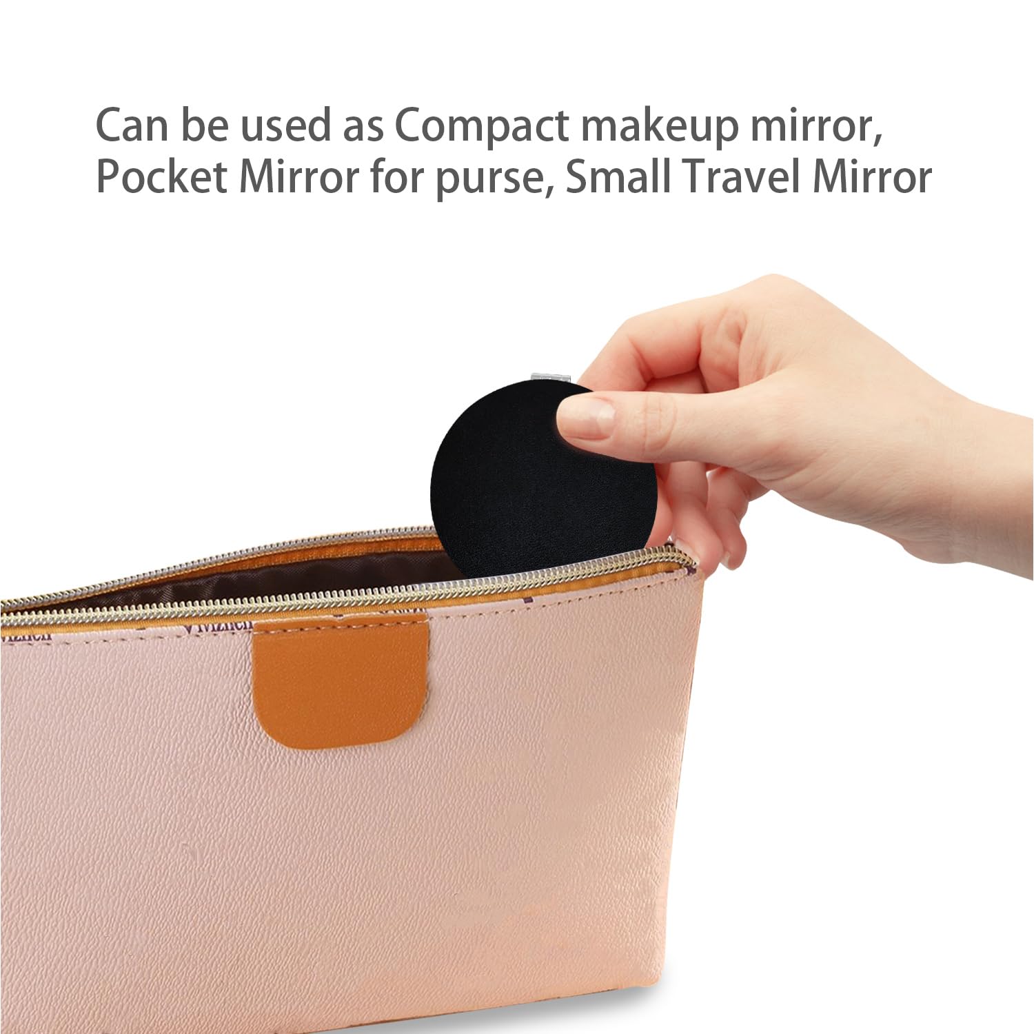 Comfort Essence Small Compact Mirror For Purse 2 Round 2.8" Pu Style ...