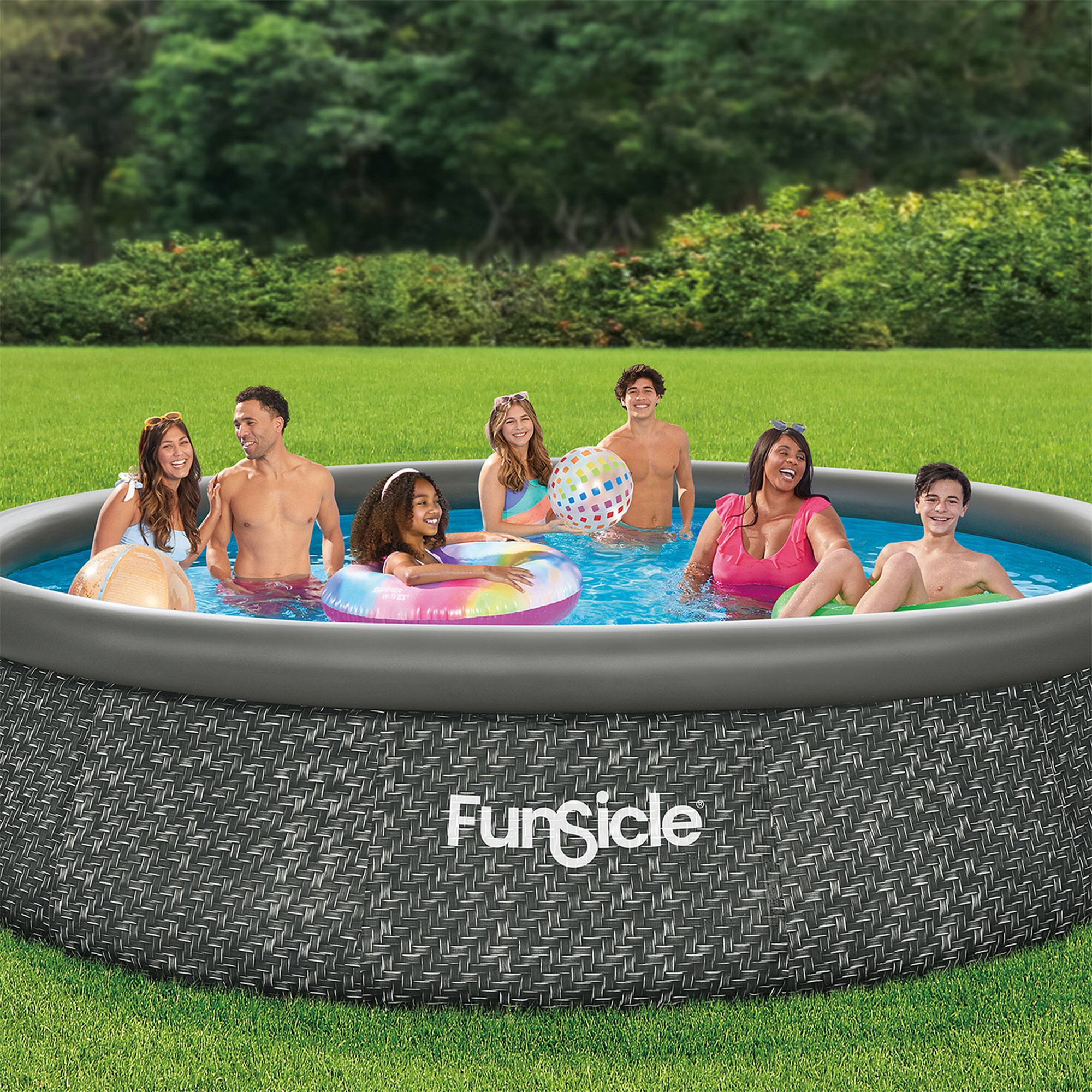 Funsicle 14' x 36" QuickSet Ring Top Above Ground Swimming Pool ...
