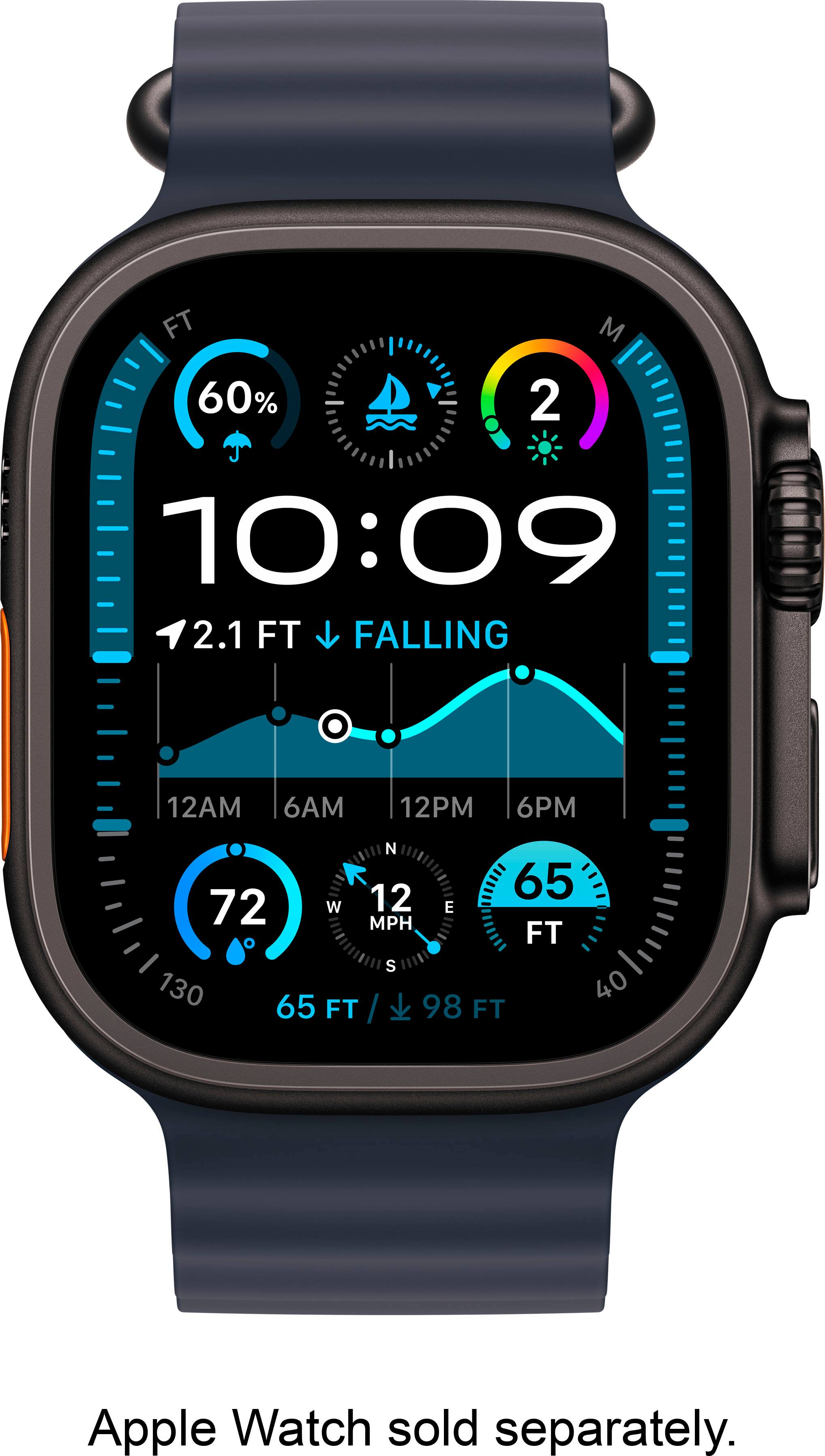 Apple 49mm Ocean Band Black Titanium Finish Navy MYPA3AM/A - Best Buy