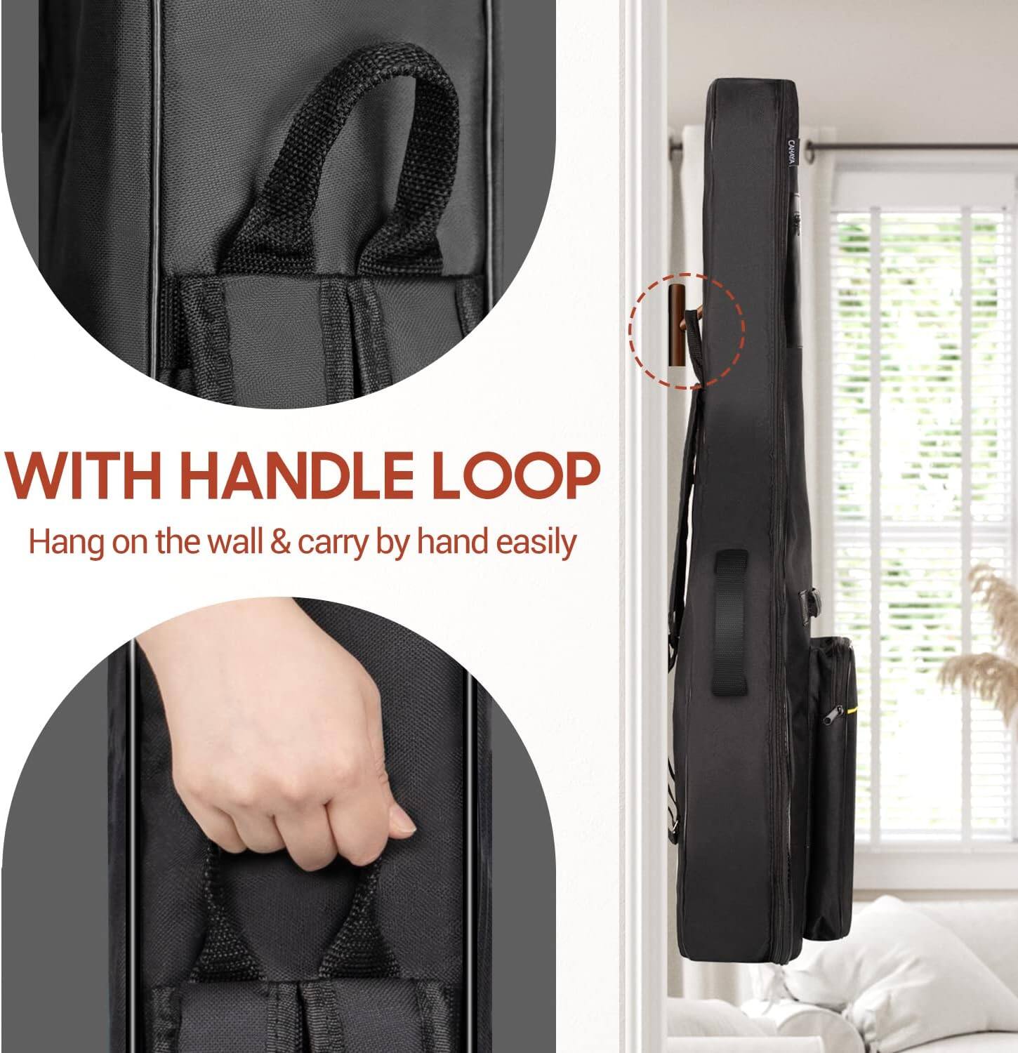 CAHAYA 41 In Acoustic Guitar Bag 0.35 In Thick Padding Water Resistent ...