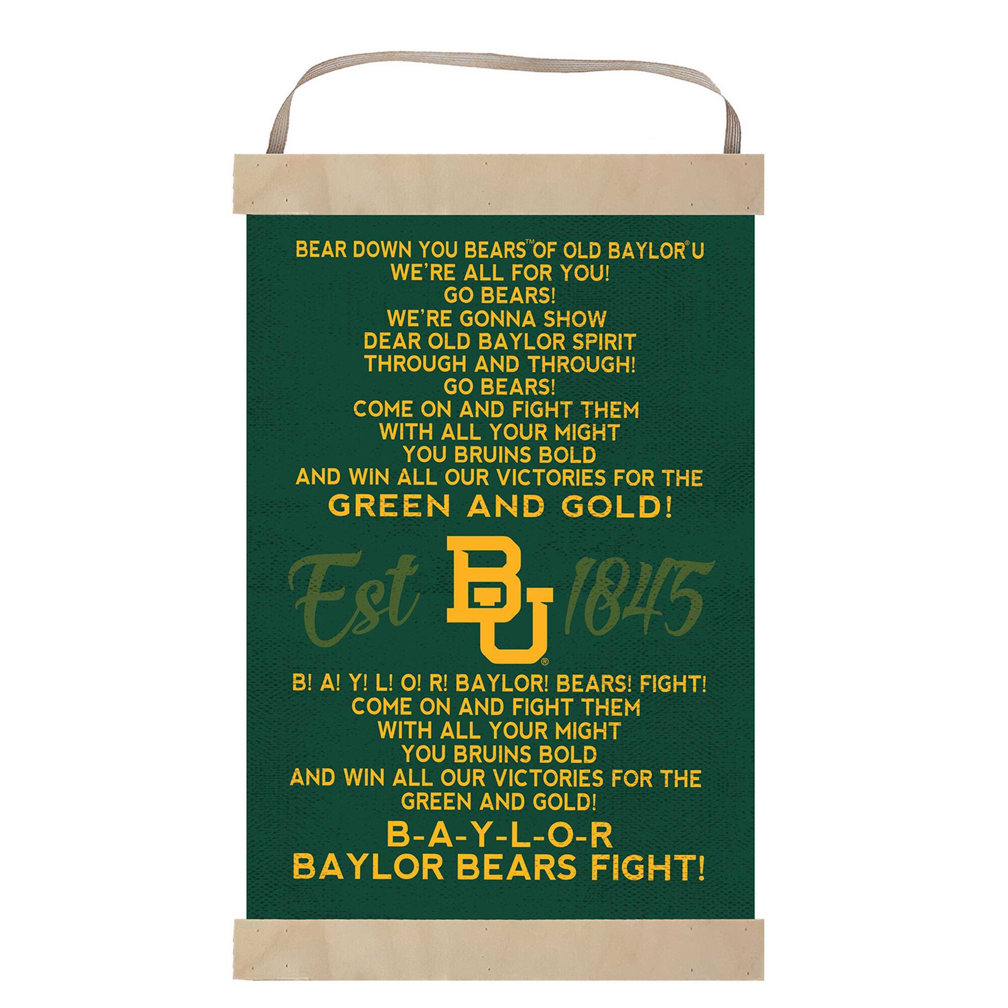 Jardine Baylor Bears 12'' x 20'' Fight Song Banner Sign Green 4966556 ...